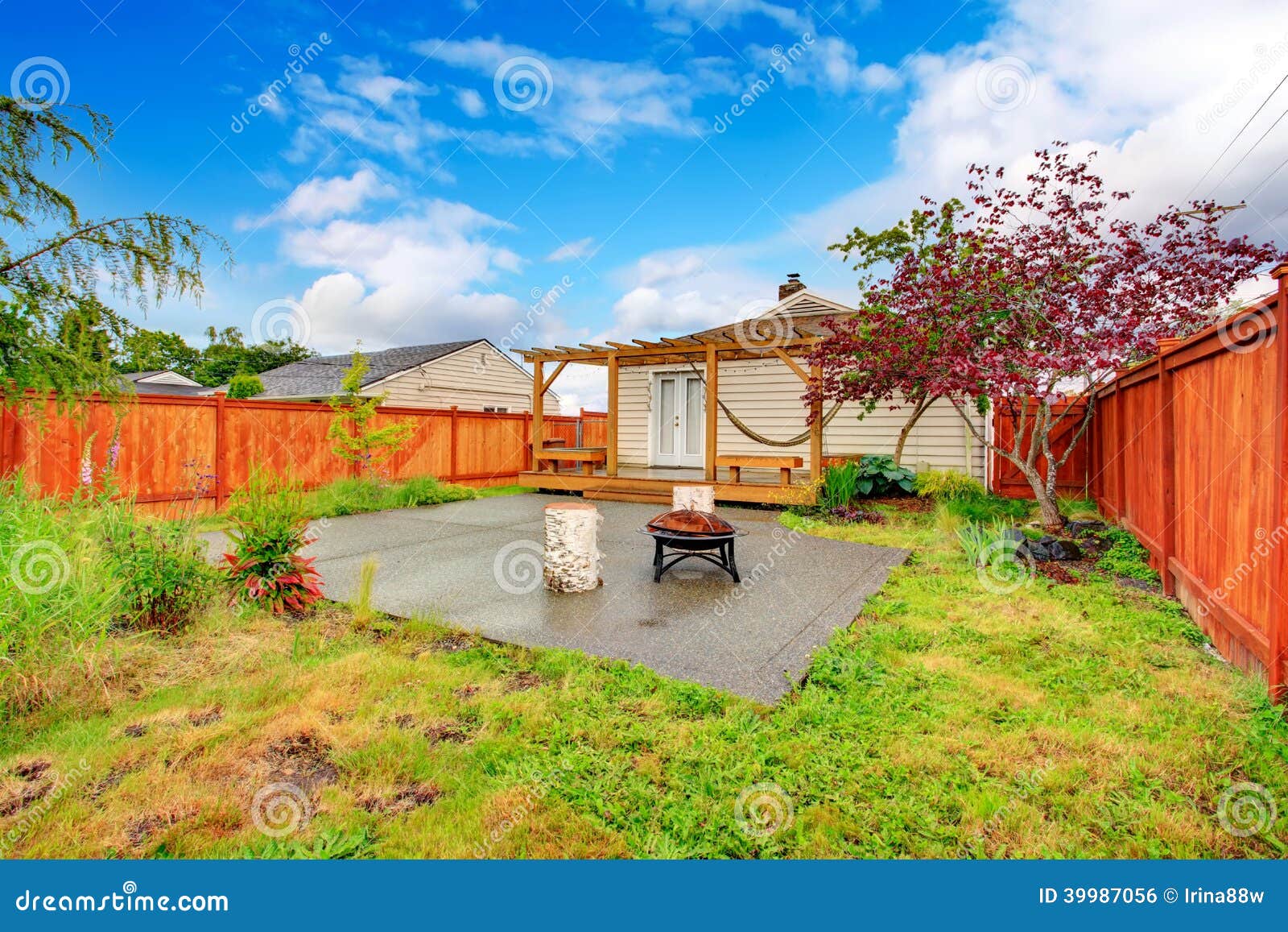 Backyard with rest area stock photo. Image of outside - 39987056