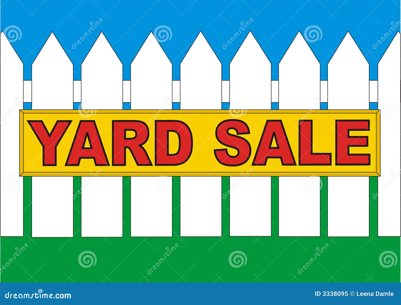 BackYard Sale Yellow stock illustration. Illustration of lawn - 3338095