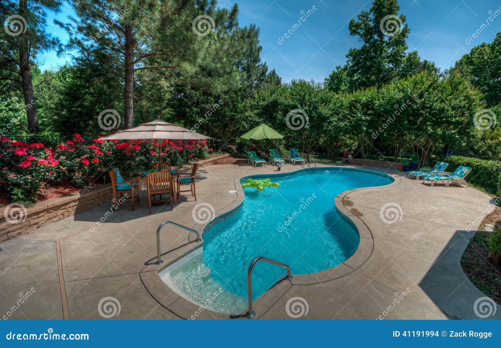 Backyard Swimming Pool on a Sunny Day. Stock Photo - Image of nice ...