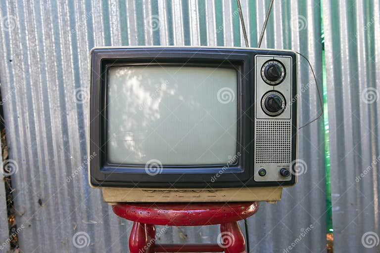 Backyard TV stock image. Image of equipment, television - 16325303