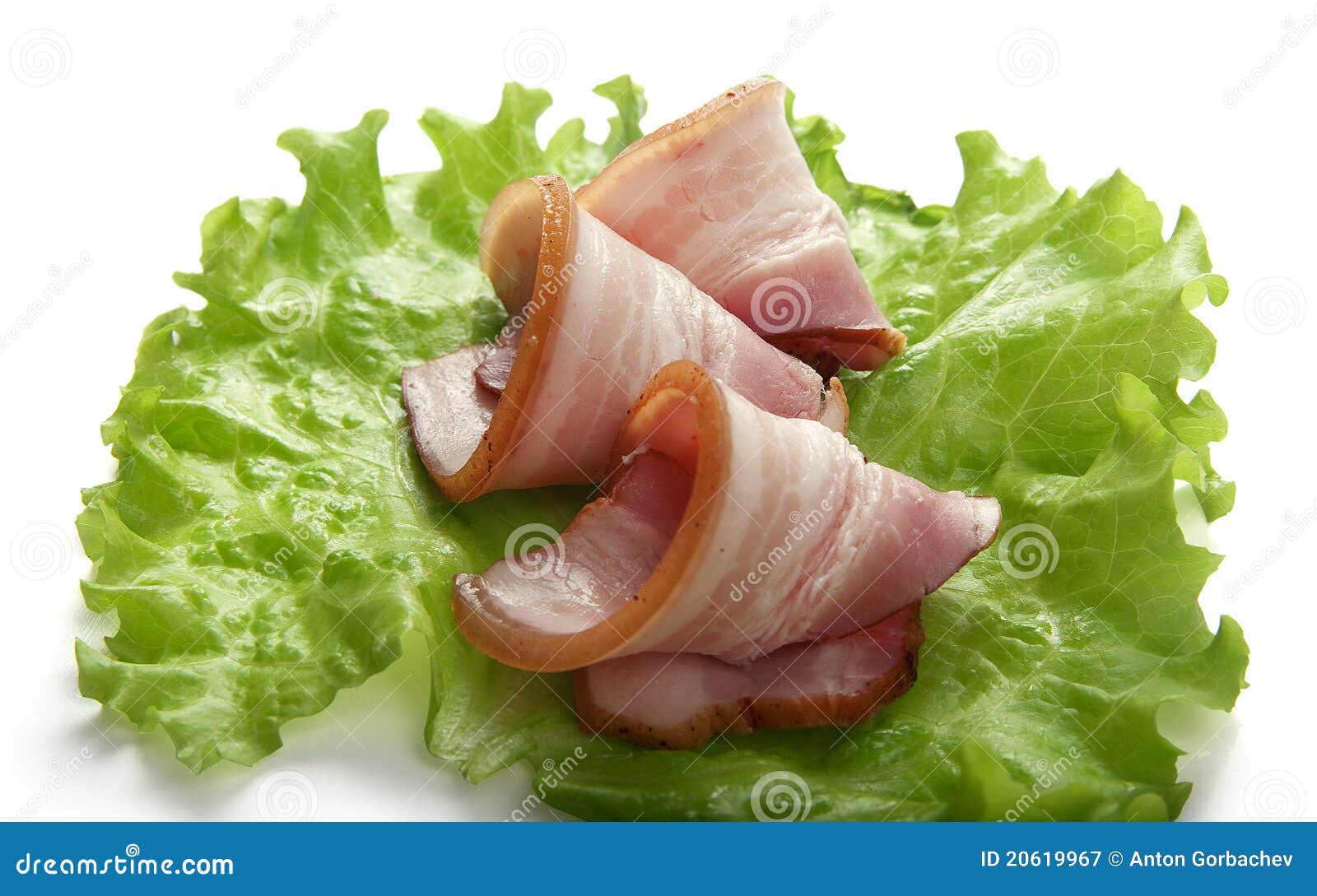 Bacon stock image. Image of fresh, isolated, pieces, green - 20619967