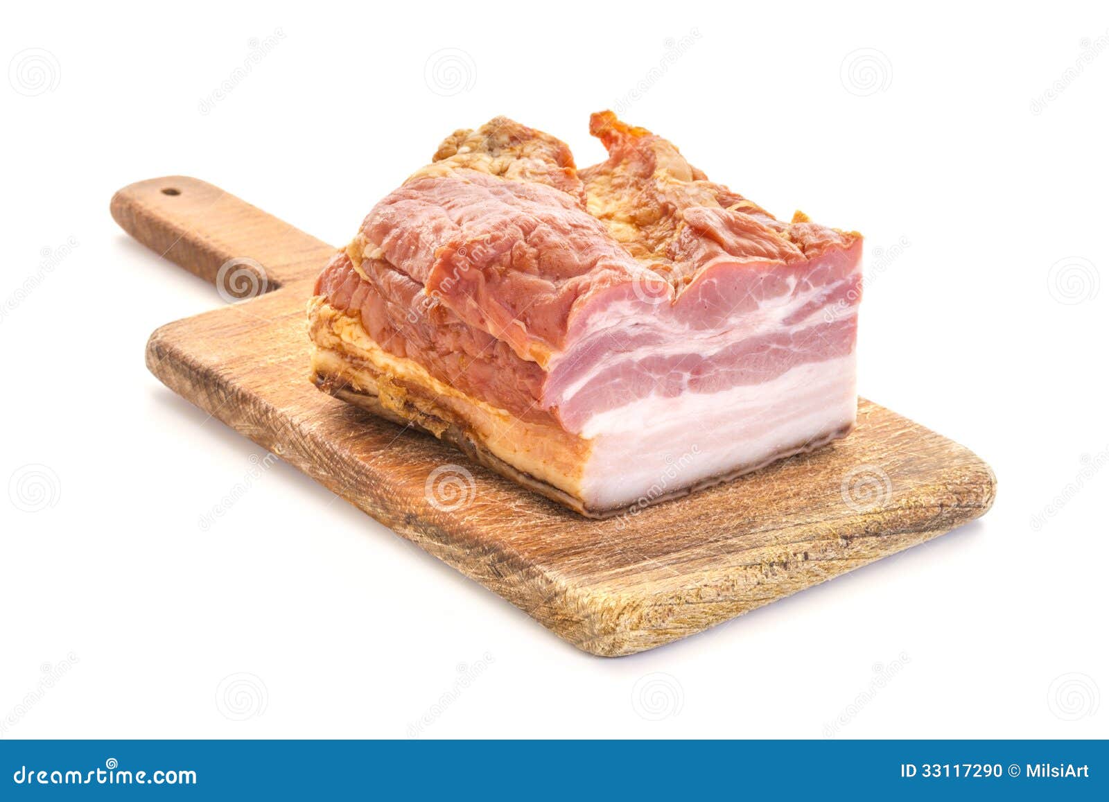 Bacon affumicato a bordo fotografia stock. Immagine di affumicato ...