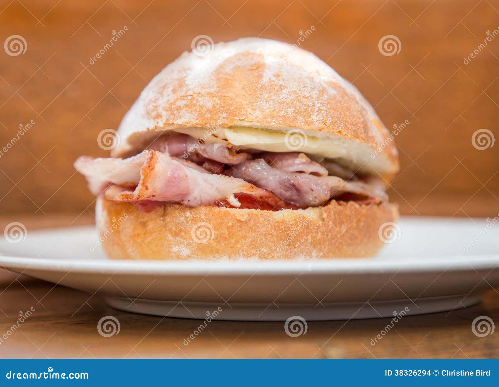 Bacon bap stock photo. Image of food, bacon, wood, butter - 38326294