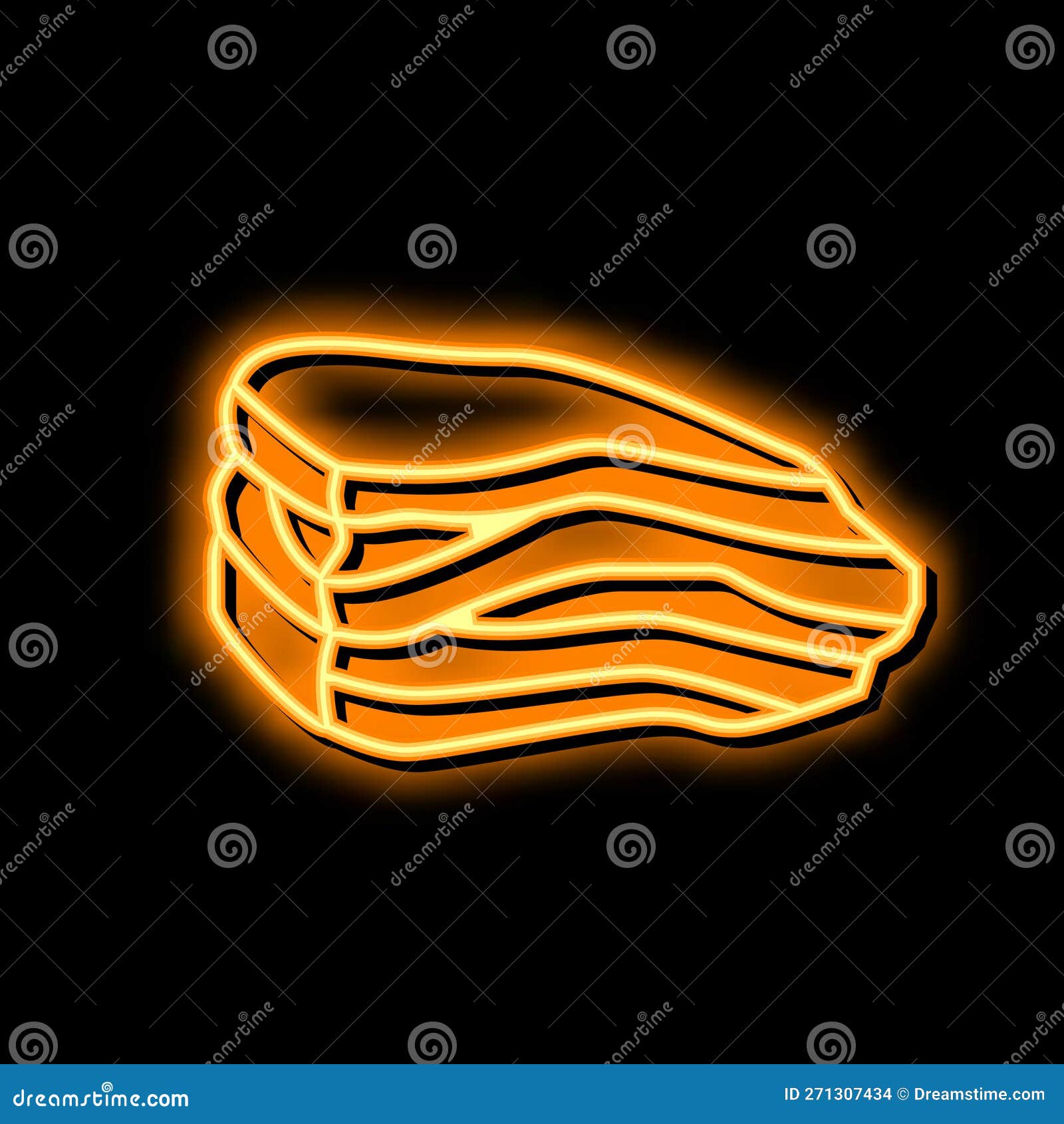 Bacon Beef Neon Glow Icon Illustration Stock Vector - Illustration of ...