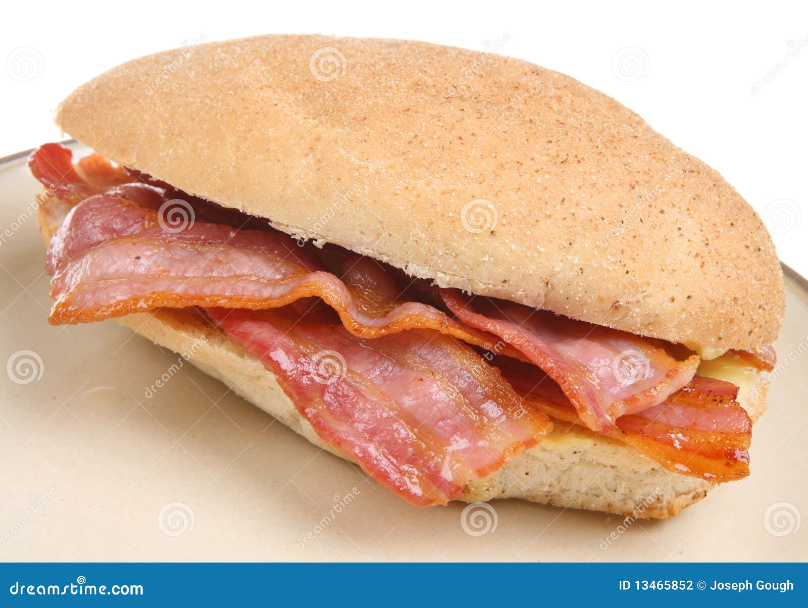 Bacon Breakfast Roll stock photo. Image of sandwich, wholemeal - 13465852