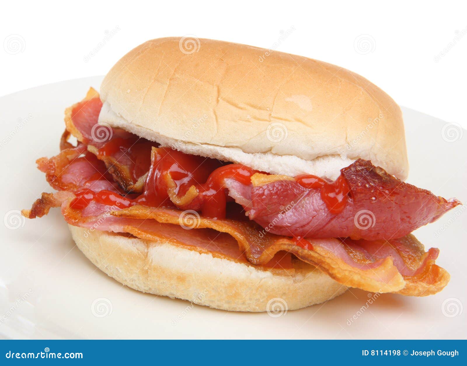 Bacon Breakfast Roll stock photo. Image of fastfood, ketchup - 8114198