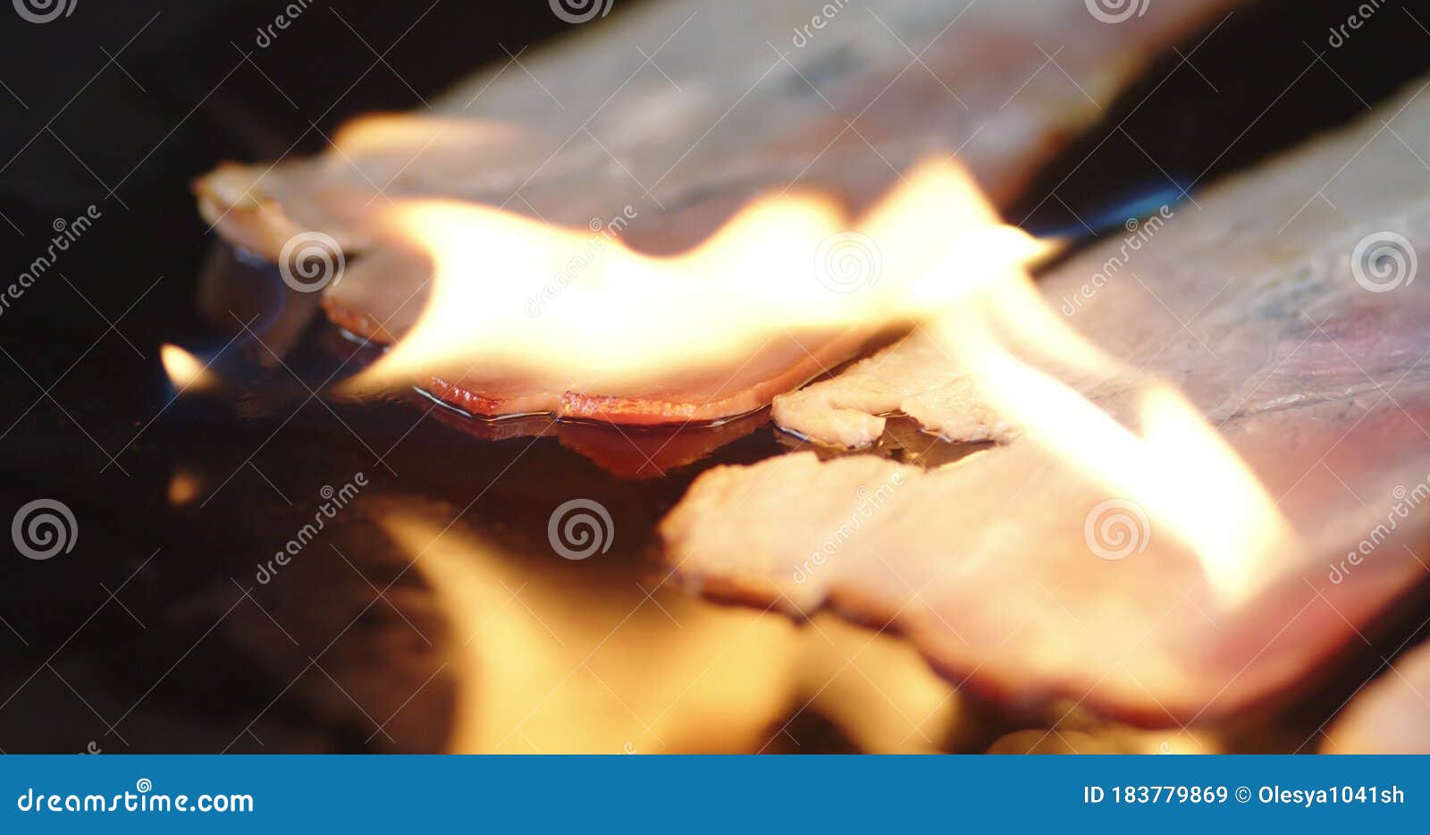 The Bacon Burning in a Flame of Fire. Stock Video - Video of pieces ...