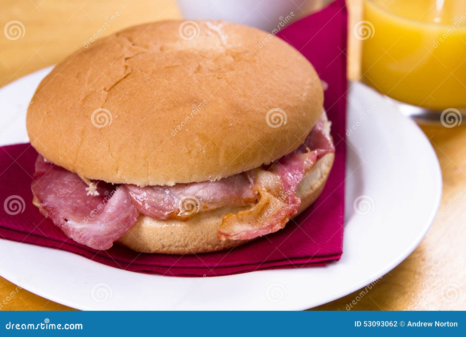 Bacon butty stock photo. Image of cured, processed, bread - 53093062