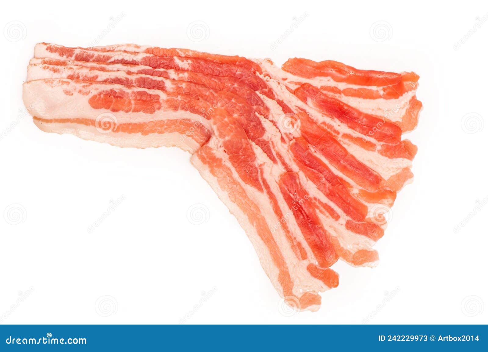 Bacon Cut into Strips on a White Background Stock Image - Image of ...