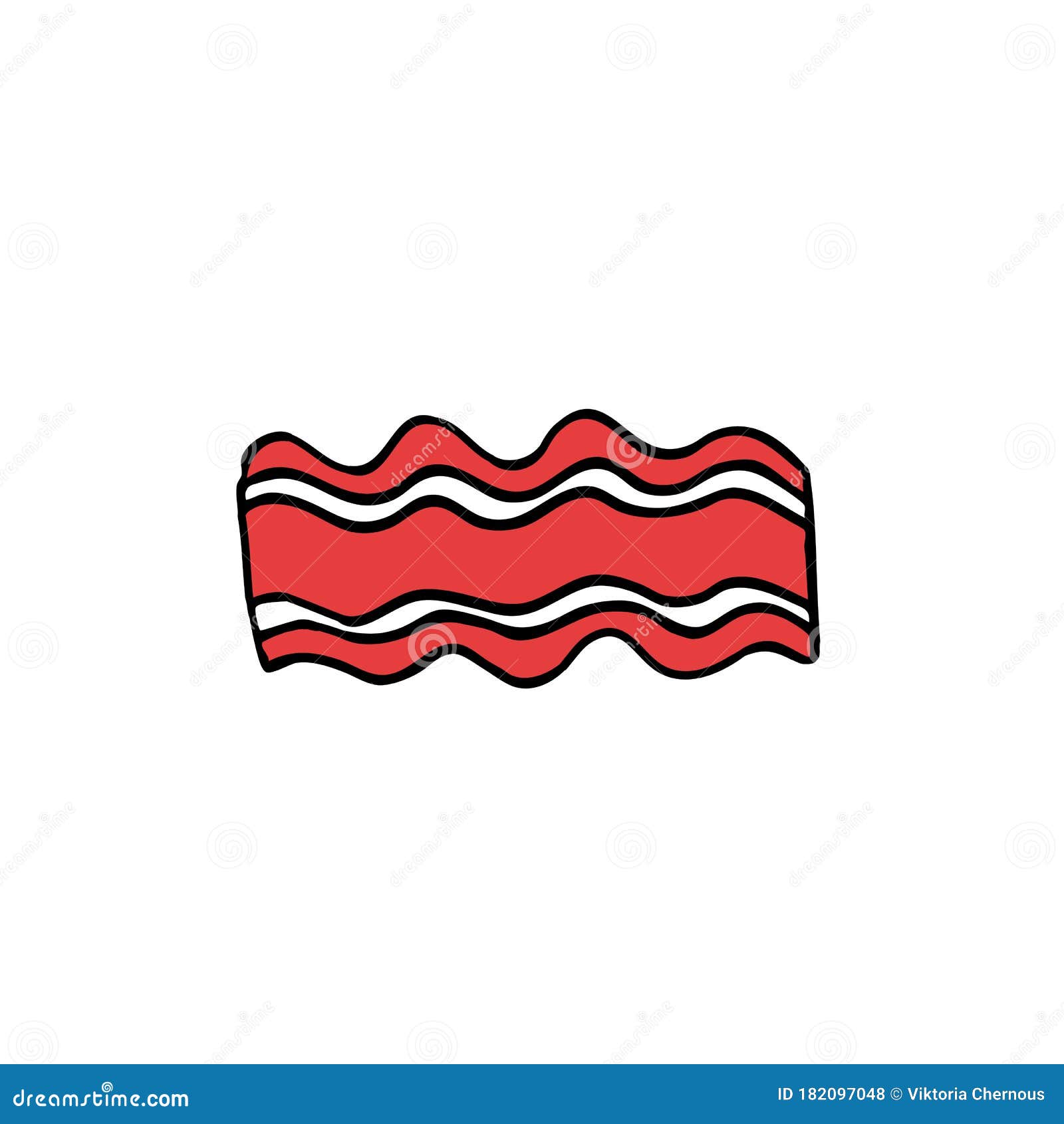Bacon doodle icon stock illustration. Illustration of breakfast - 182097048