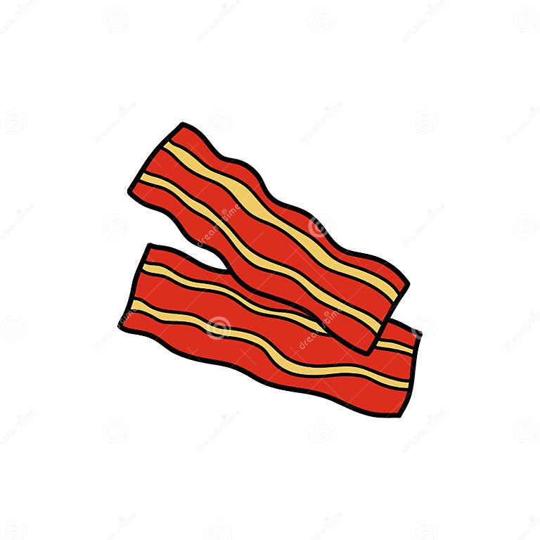 Bacon Doodle Icon, Hand Draw Vector Illustration Stock Illustration ...