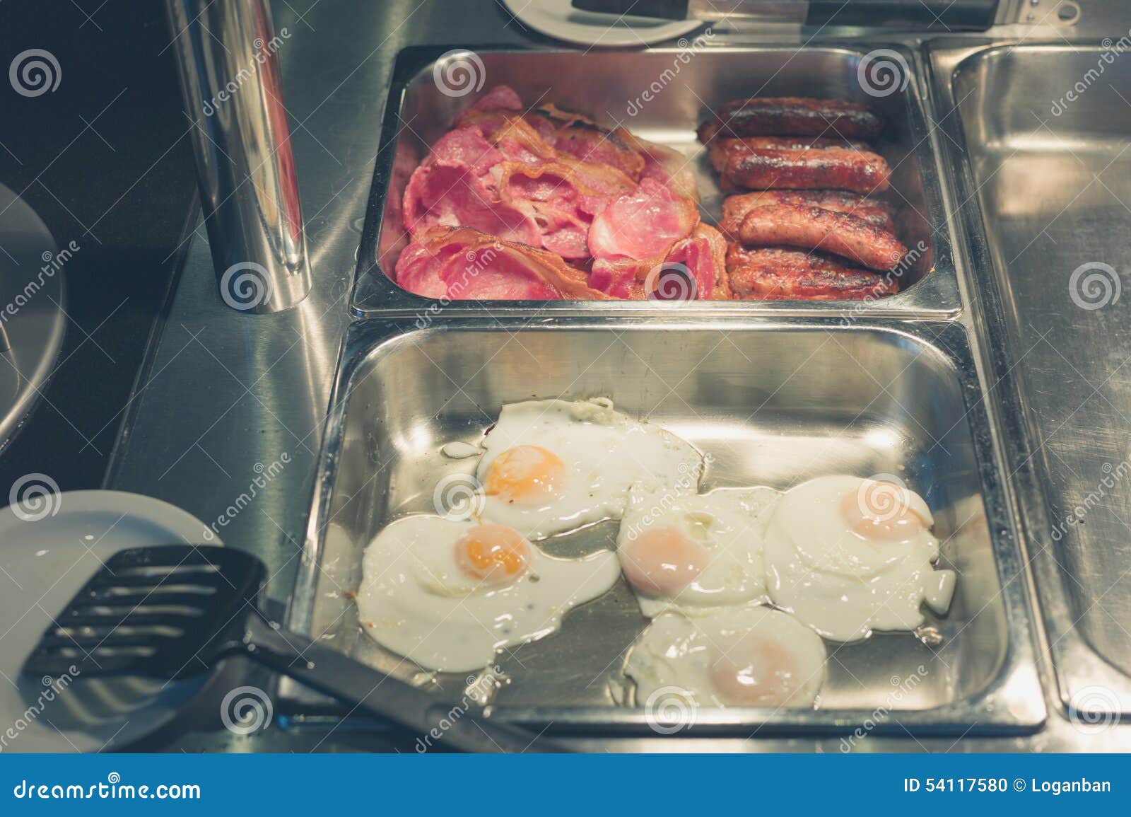 Bacon and Eggs at a Breakfast Buffet Stock Photo - Image of lunch ...