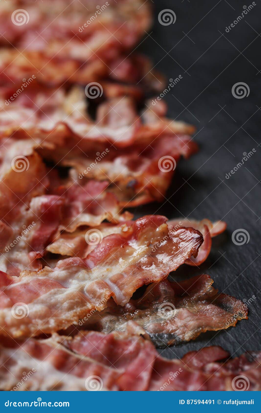 Bacon stock image. Image of kitchen, meat, prepared, sliced - 87594491