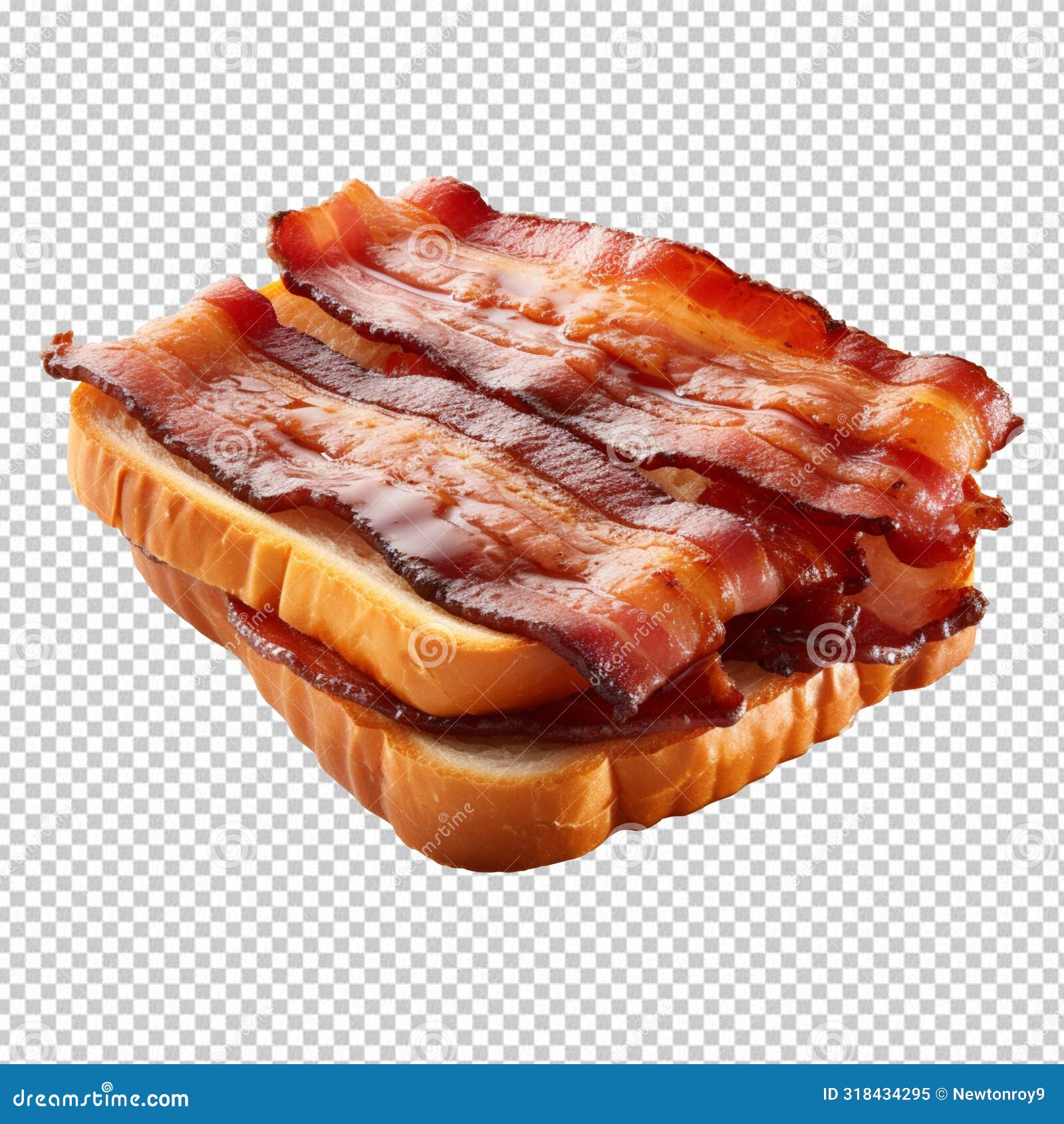 Bacon Grilled Isolated on Transparent Background Stock Image ...