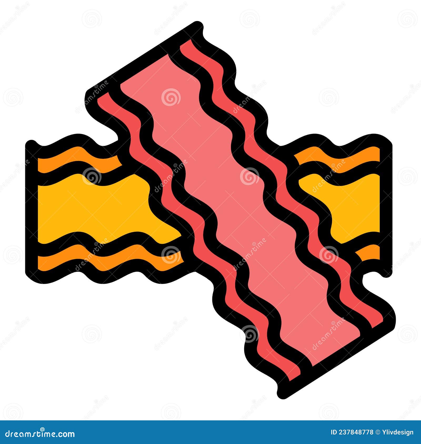 Bacon Icon Color Outline Vector Stock Vector - Illustration of fried ...