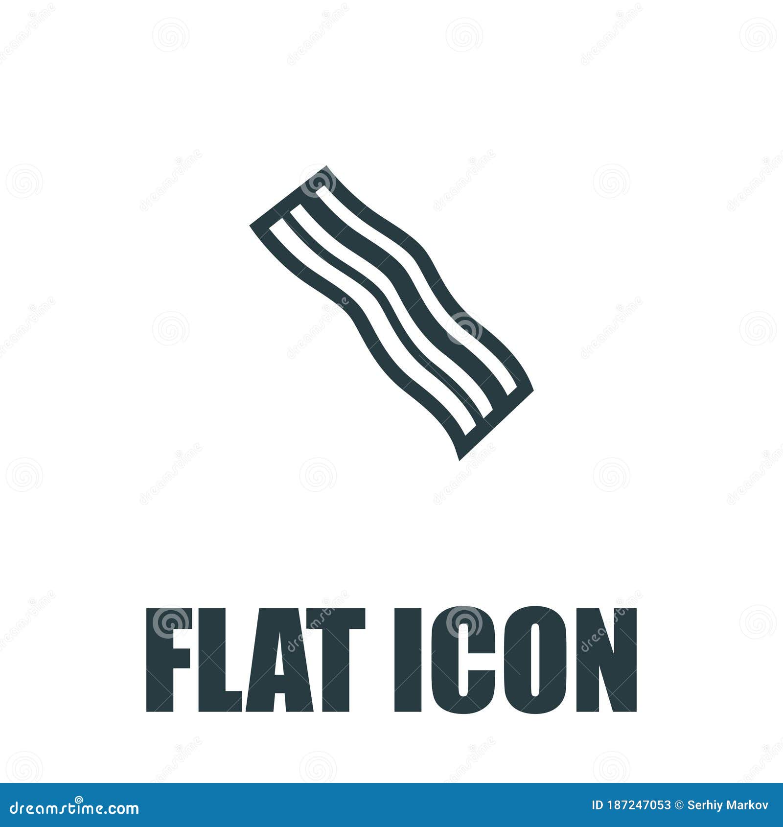 Bacon Icon In Black Style Isolated On White Background. Meats Symbol ...