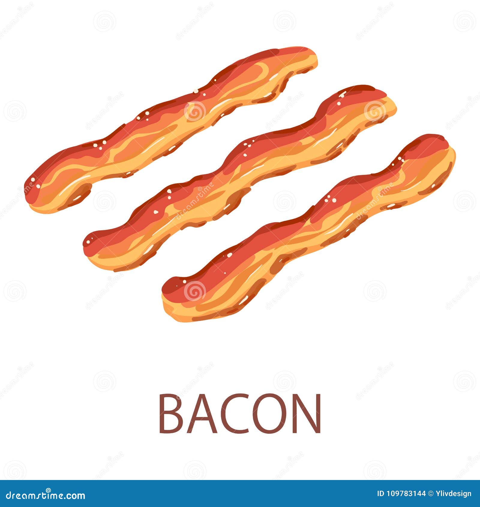 Bacon Icon, Isometric Style Stock Vector - Illustration of crisp ...