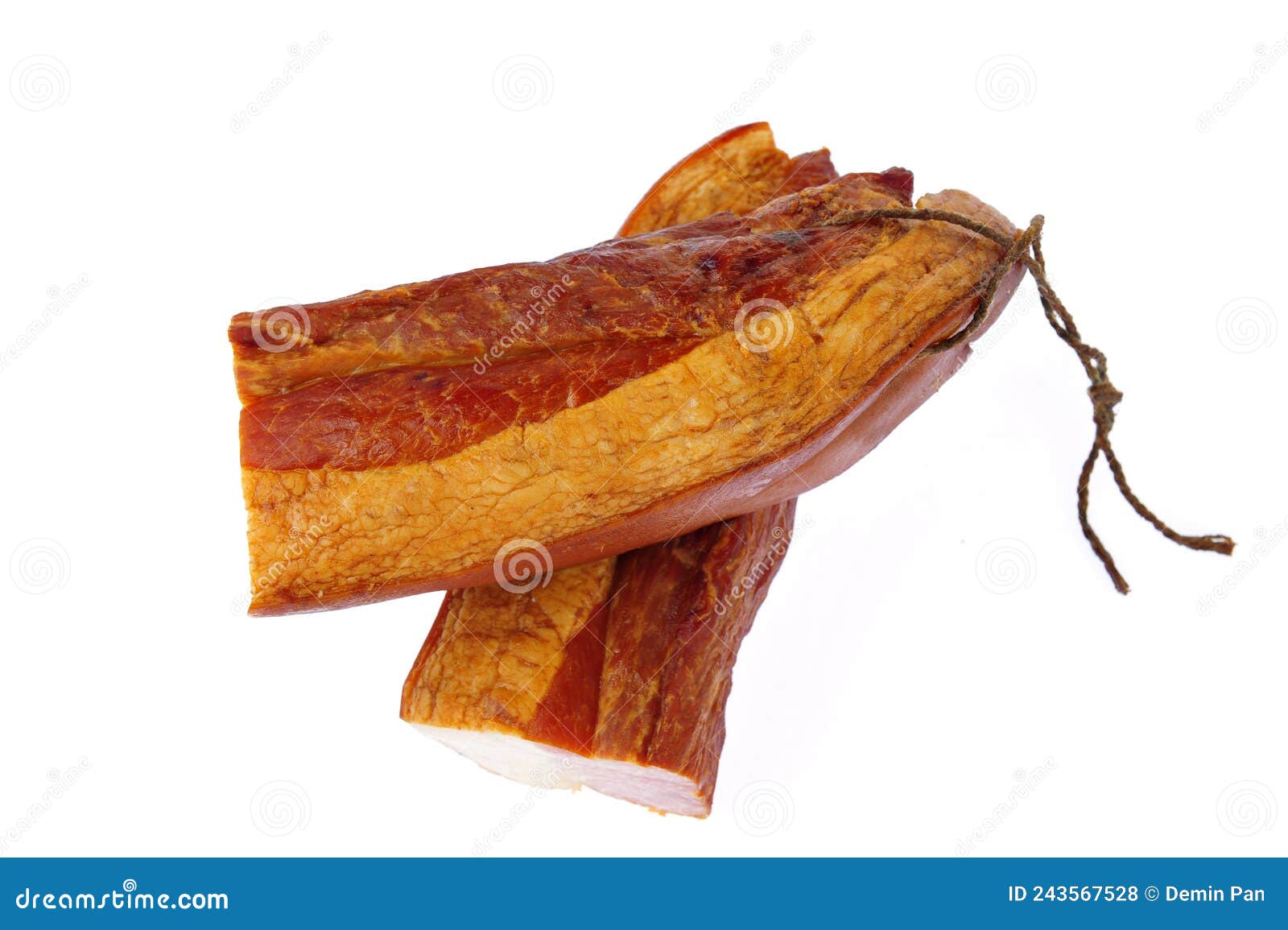 Bacon Isolated on a White Background Stock Photo - Image of spicy ...
