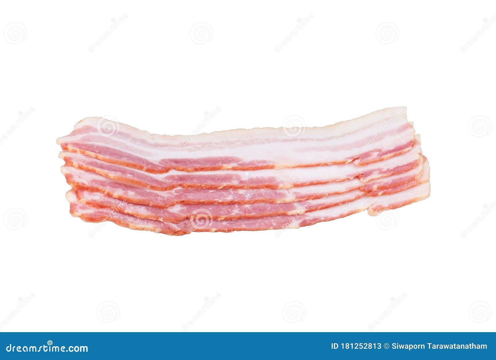 Bacon Isolated on White Background Stock Image - Image of meat ...
