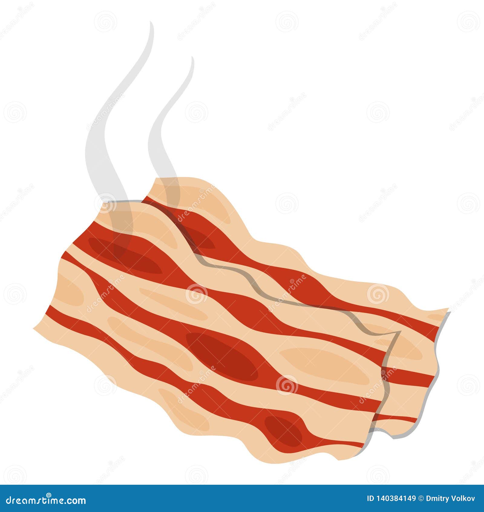 Bacon Isolated on White Background. Cartoon Illustration of Bacon ... Bacon Isolated on White Background. Cartoon Illustration of Bacon ...