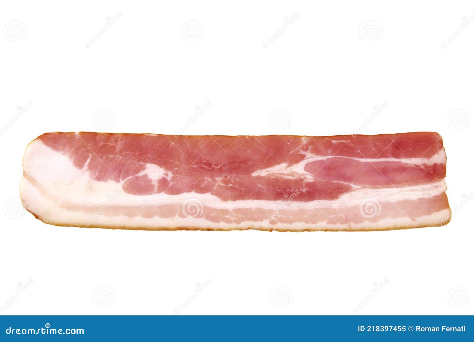 Bacon Isolated on White Background Stock Image - Image of lard, meat ...