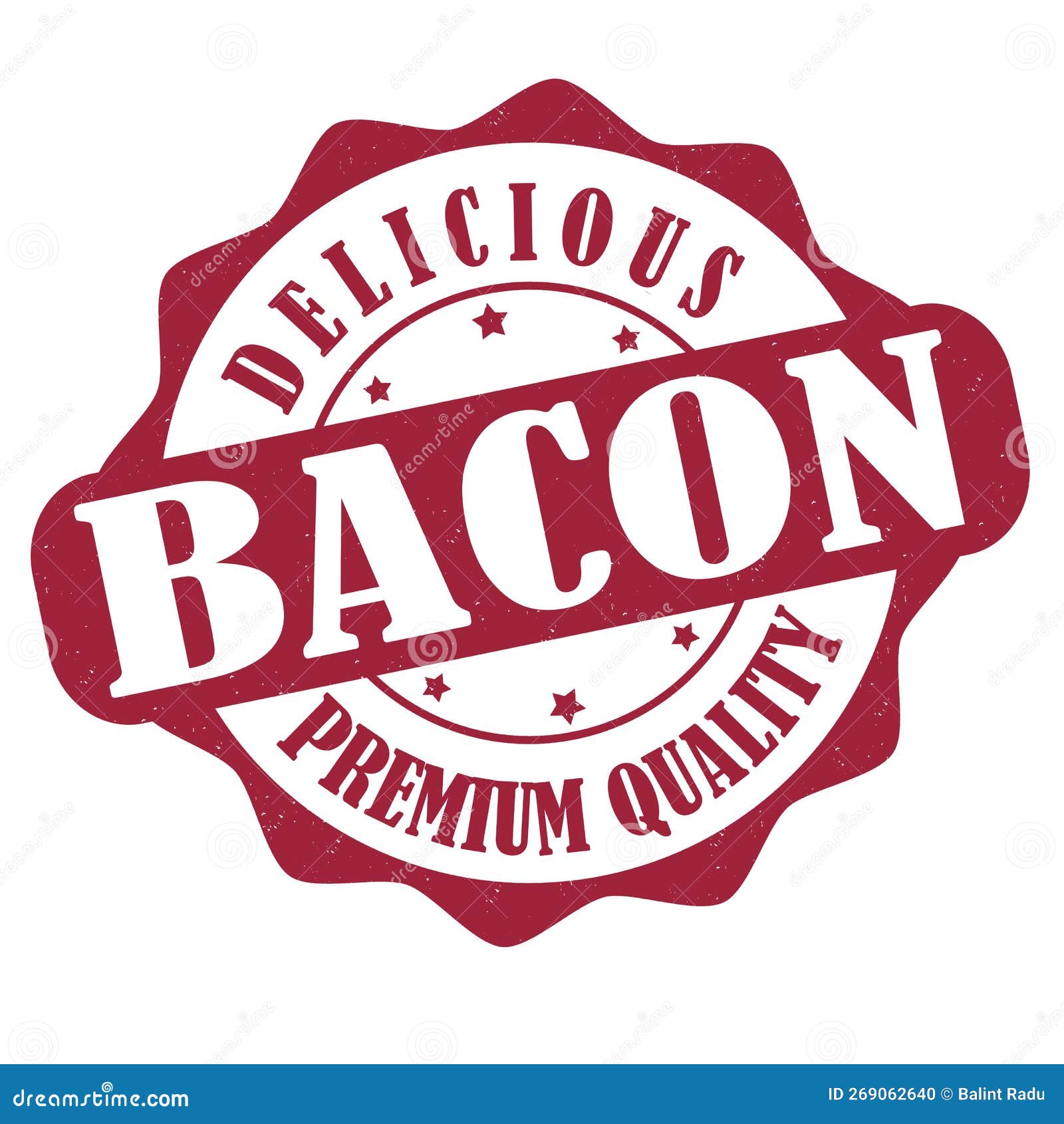 Bacon label or stamp stock vector. Illustration of emblem - 269062640