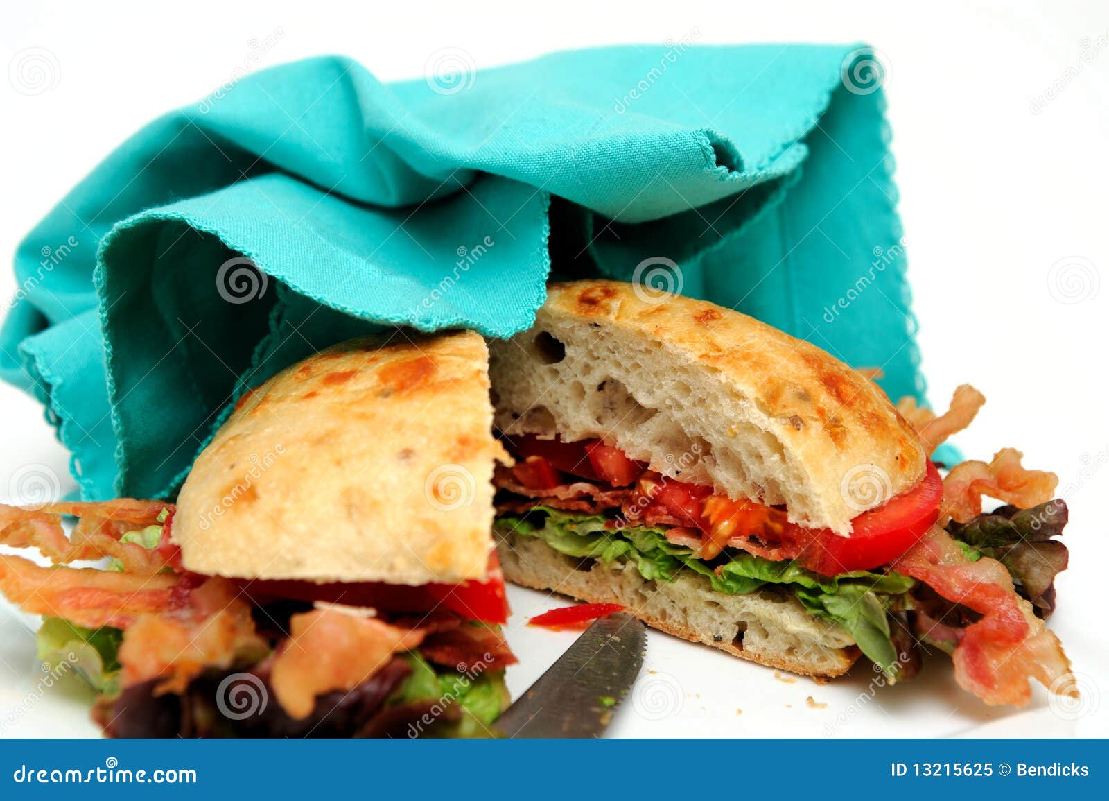 Bacon Lettuce and Tomato Sandwich and Napkin Stock Image - Image of ...