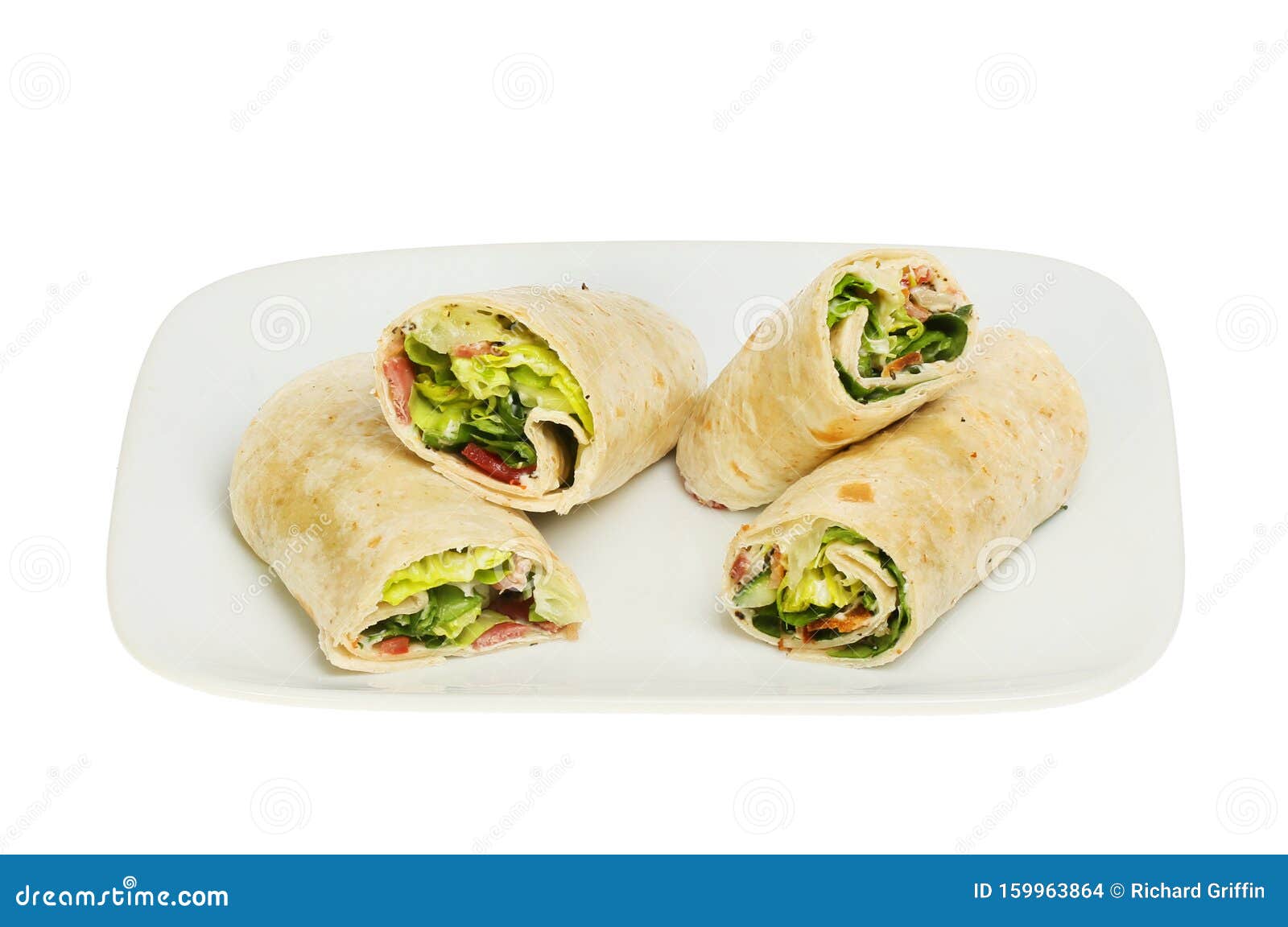 Wraps on a plate stock photo. Image of tortilla, tomato - 159963864