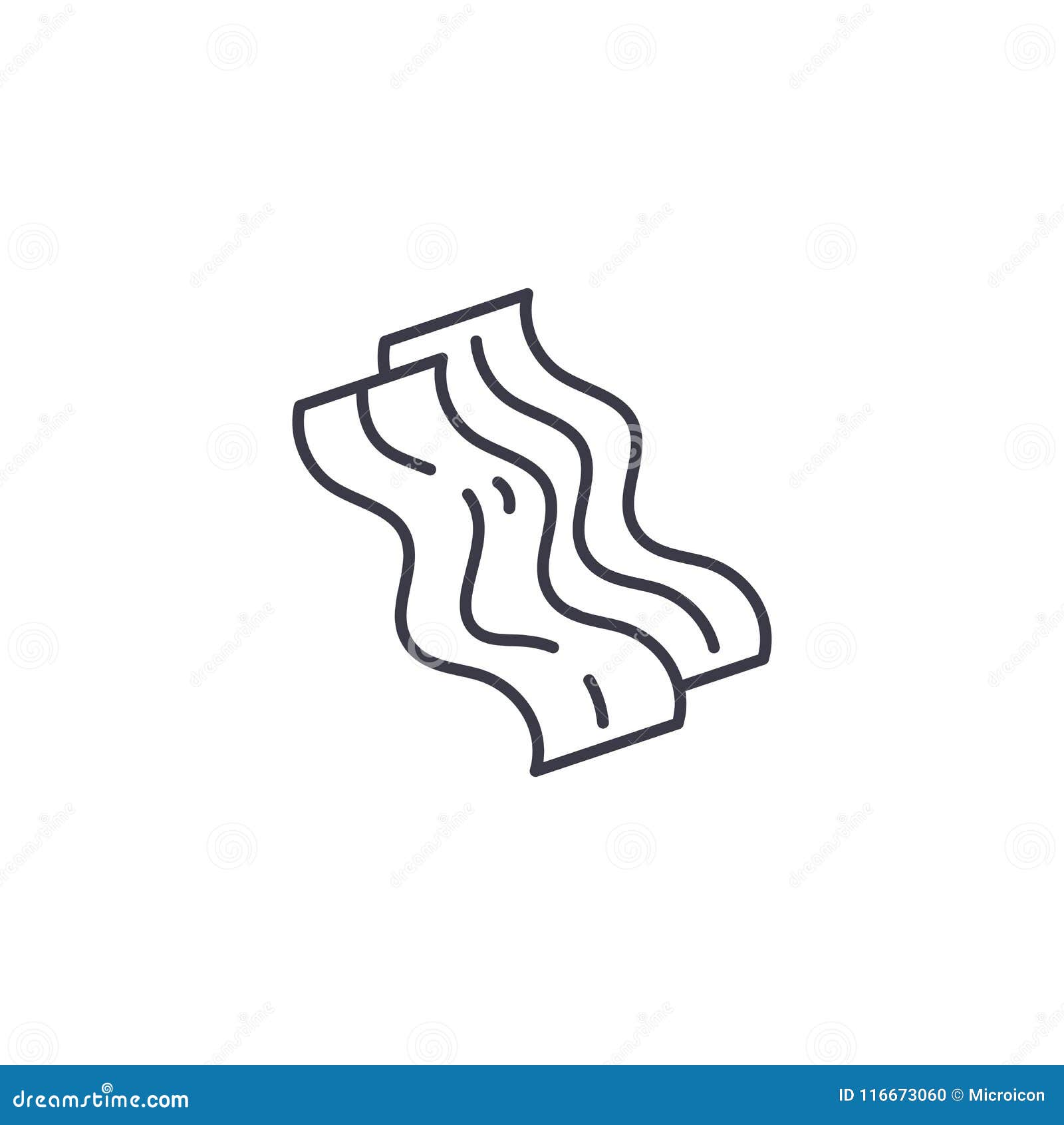 Bacon Linear Icon Concept. Bacon Line Vector Sign, Symbol, Illustration ...
