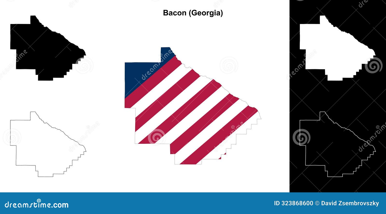 Bacon outline map stock vector. Illustration of boundaries - 323868600