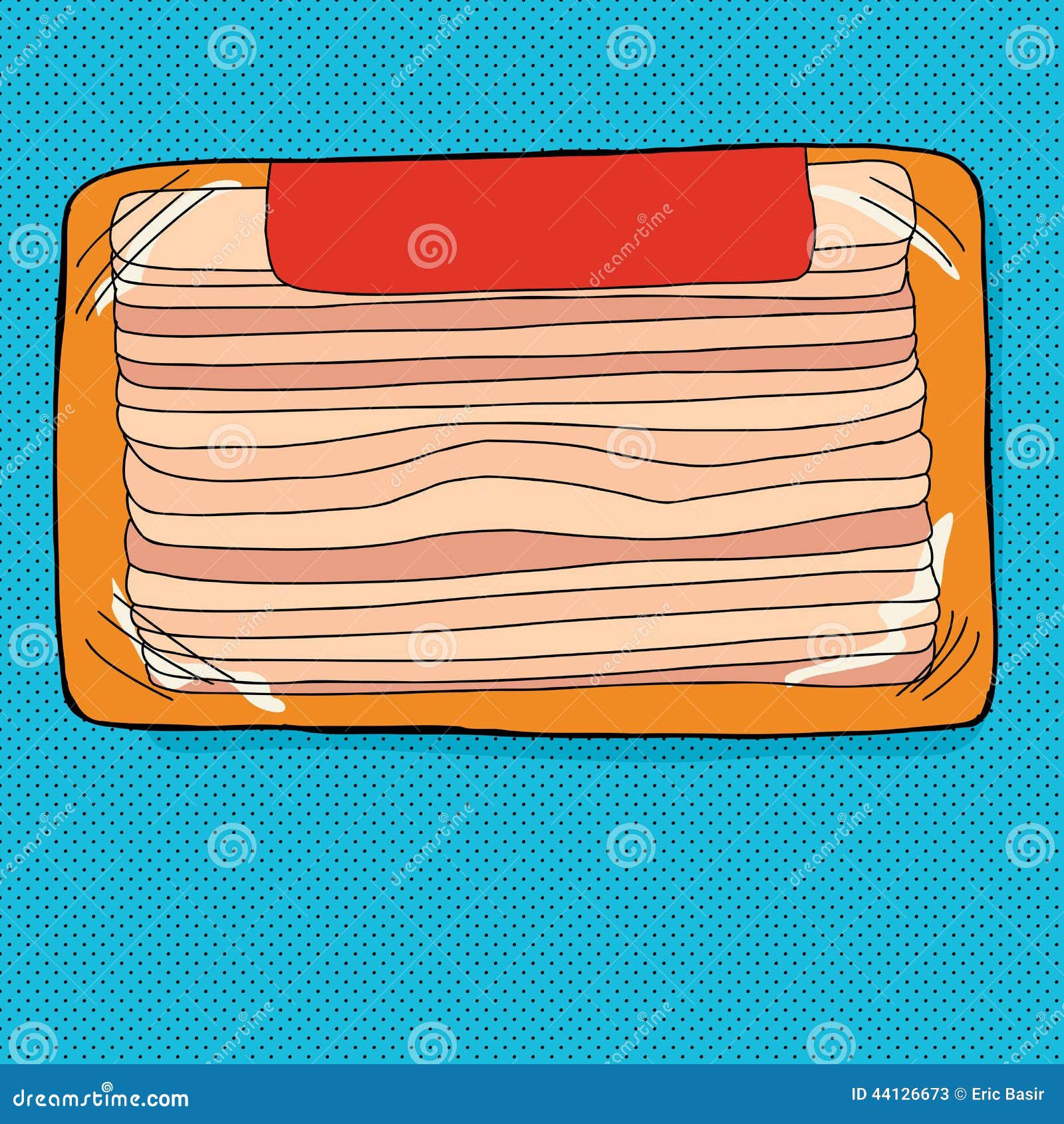 Bacon Package with Label stock vector. Illustration of vector - 44126673