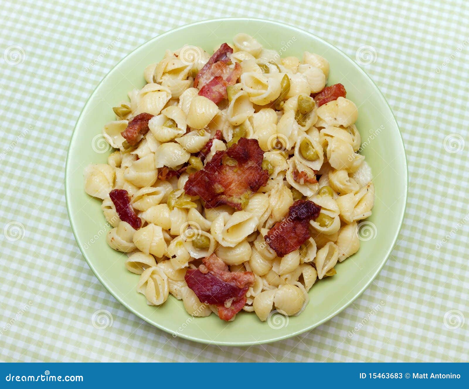 Bacon pea pasta shells stock image. Image of healthy - 15463683