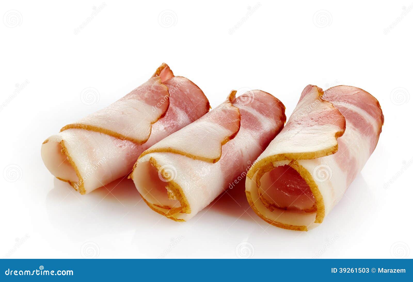 Bacon rolls stock image. Image of closeup, white, fresh - 39261503