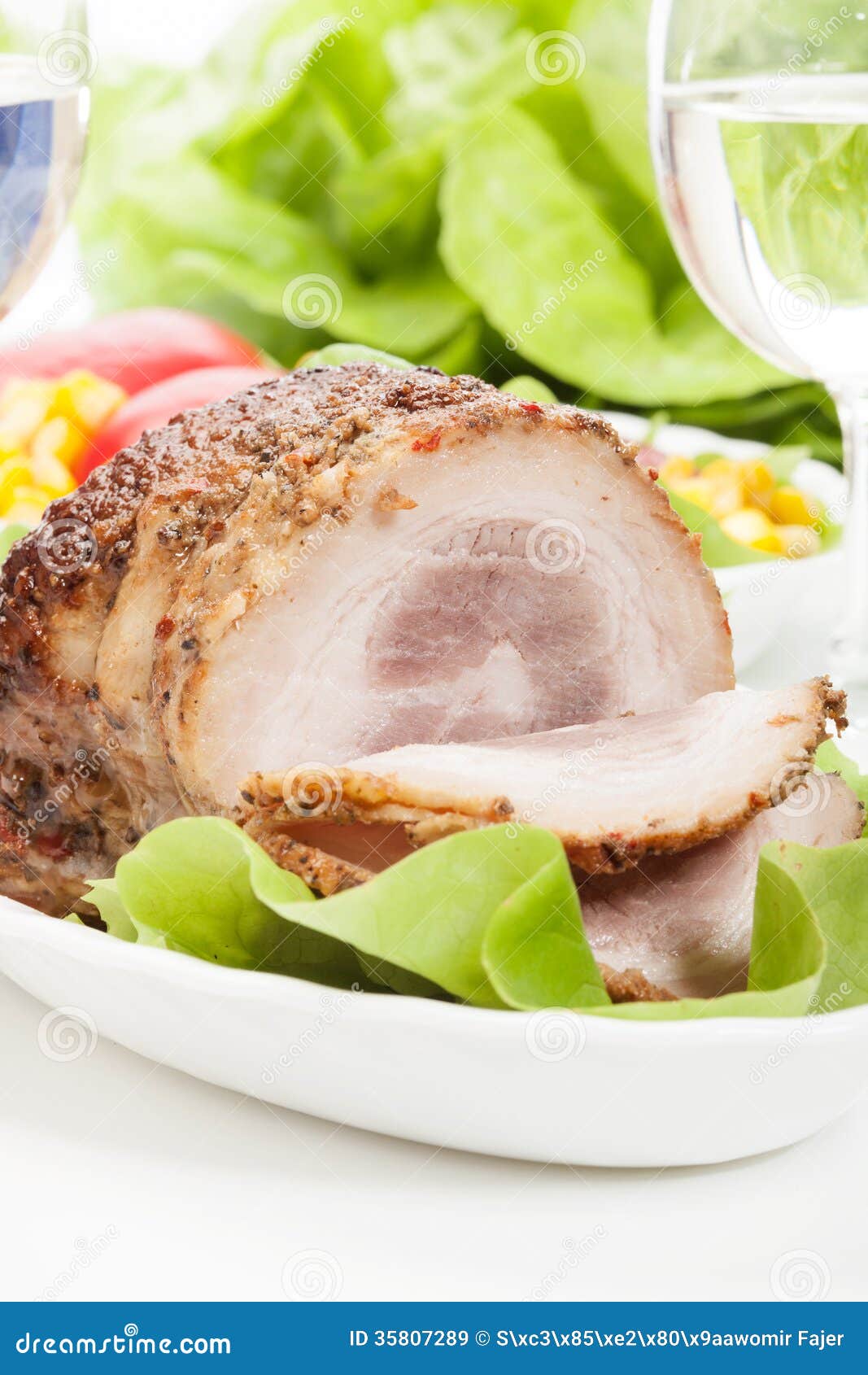 Bacon Roulade. Selective Focus Stock Image - Image of fork, basil: 35807289