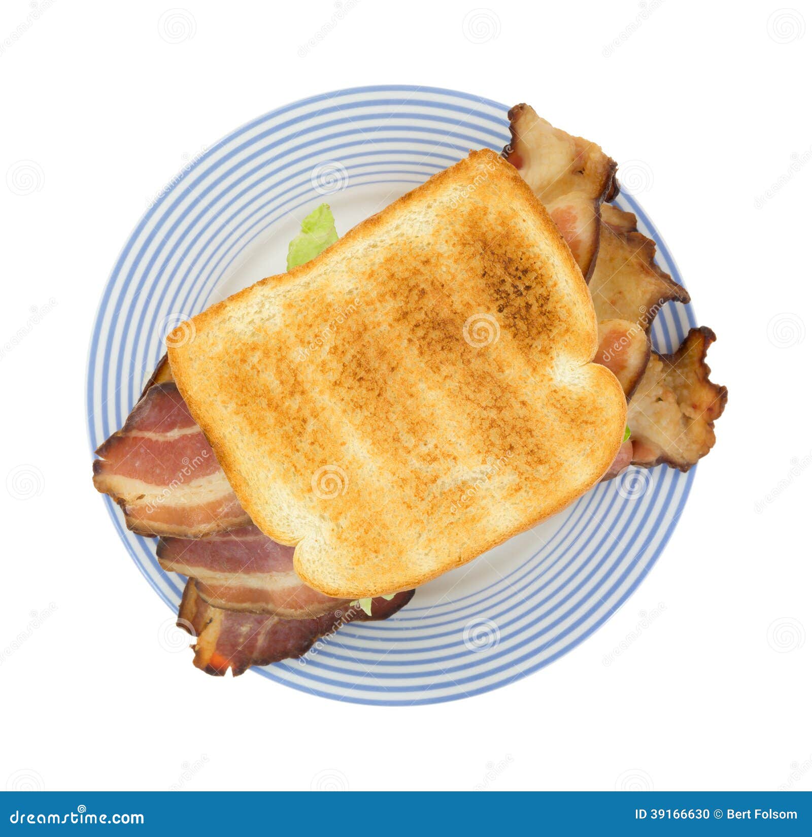 Bacon sandwich on plate stock photo. Image of plate, healthy - 39166630