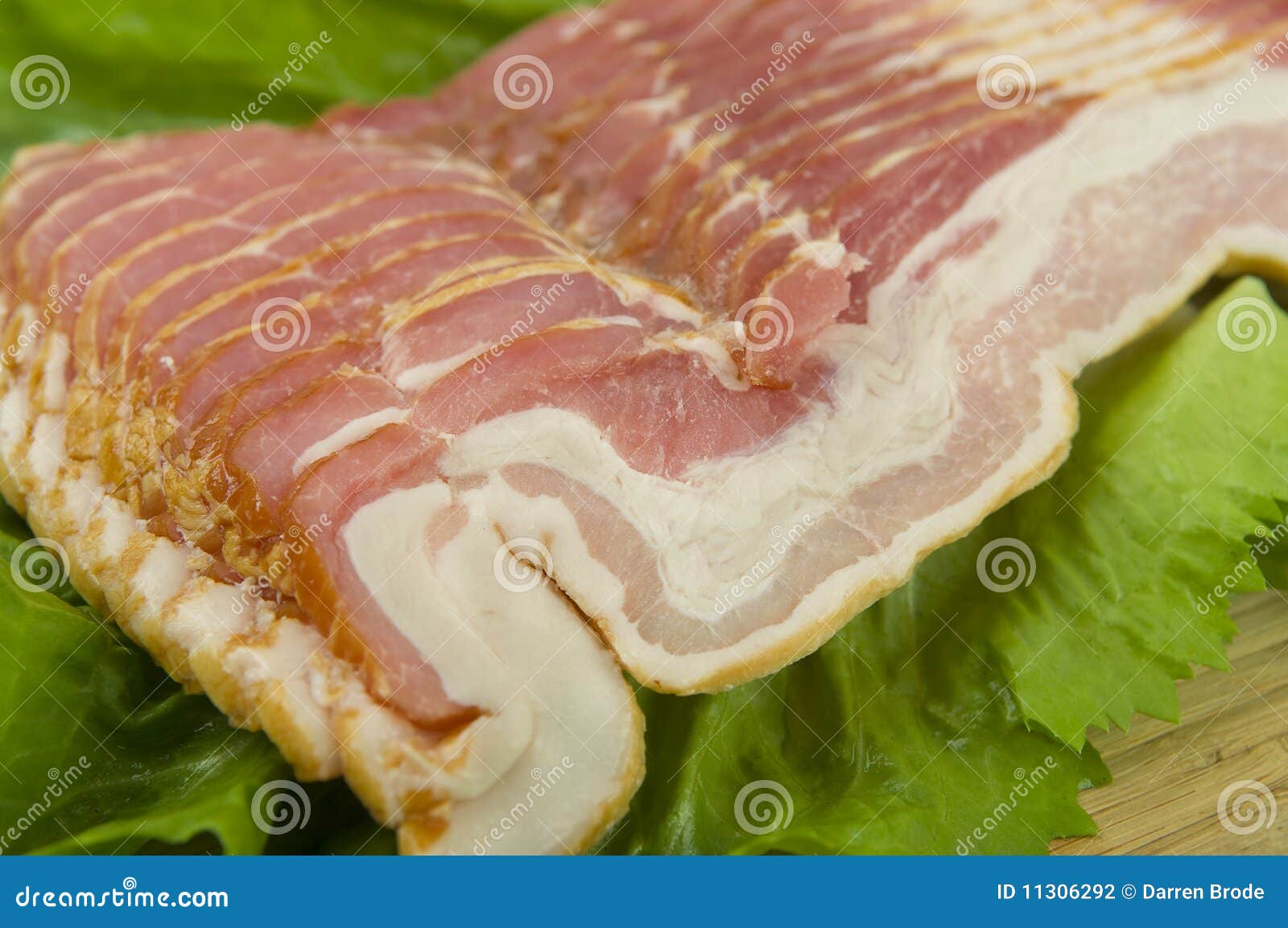 Bacon Slice Close up stock photo. Image of protein, uncooked - 11306292