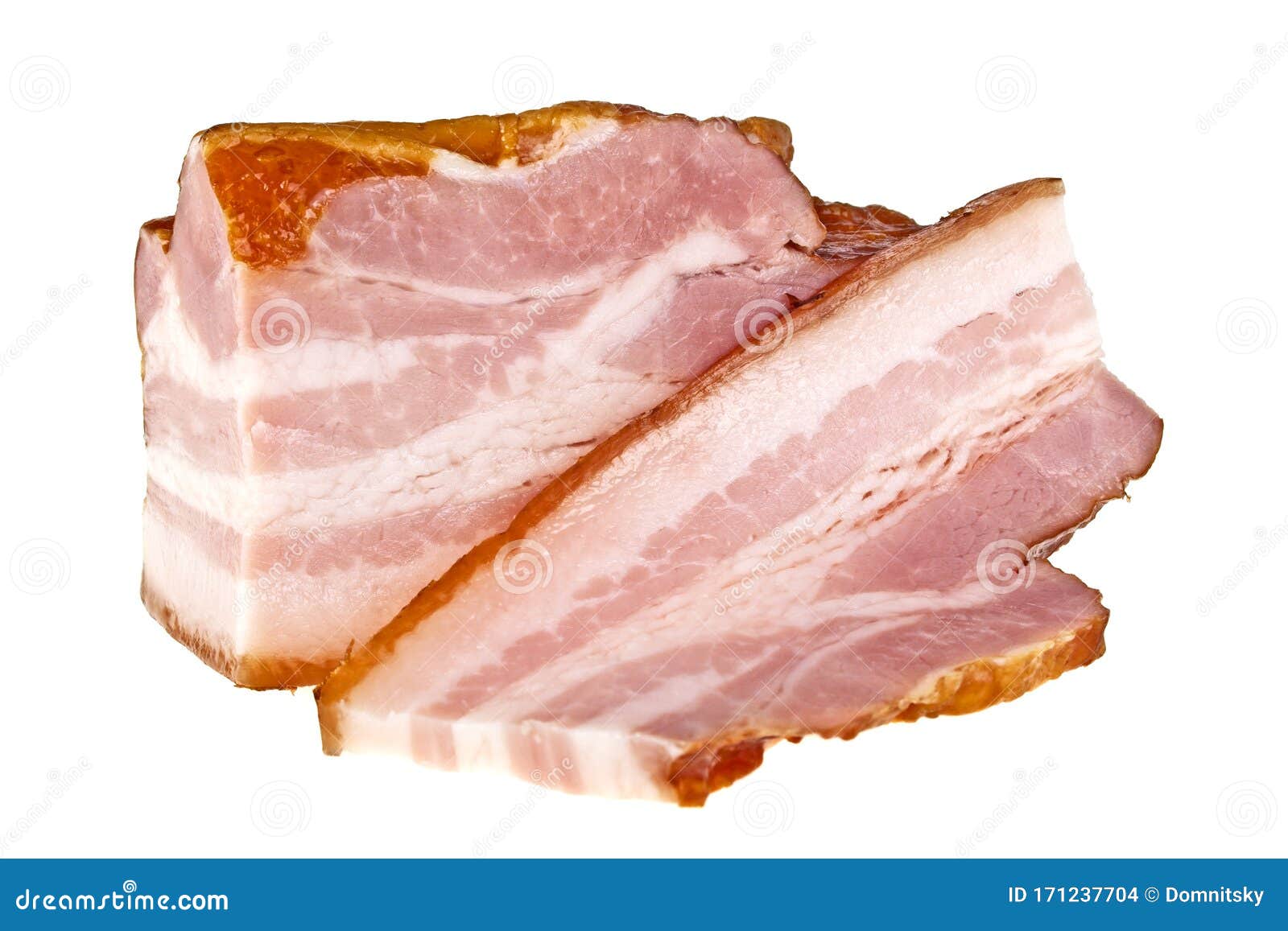 Bacon and Sliced Bacon on White Background Stock Photo - Image of ...