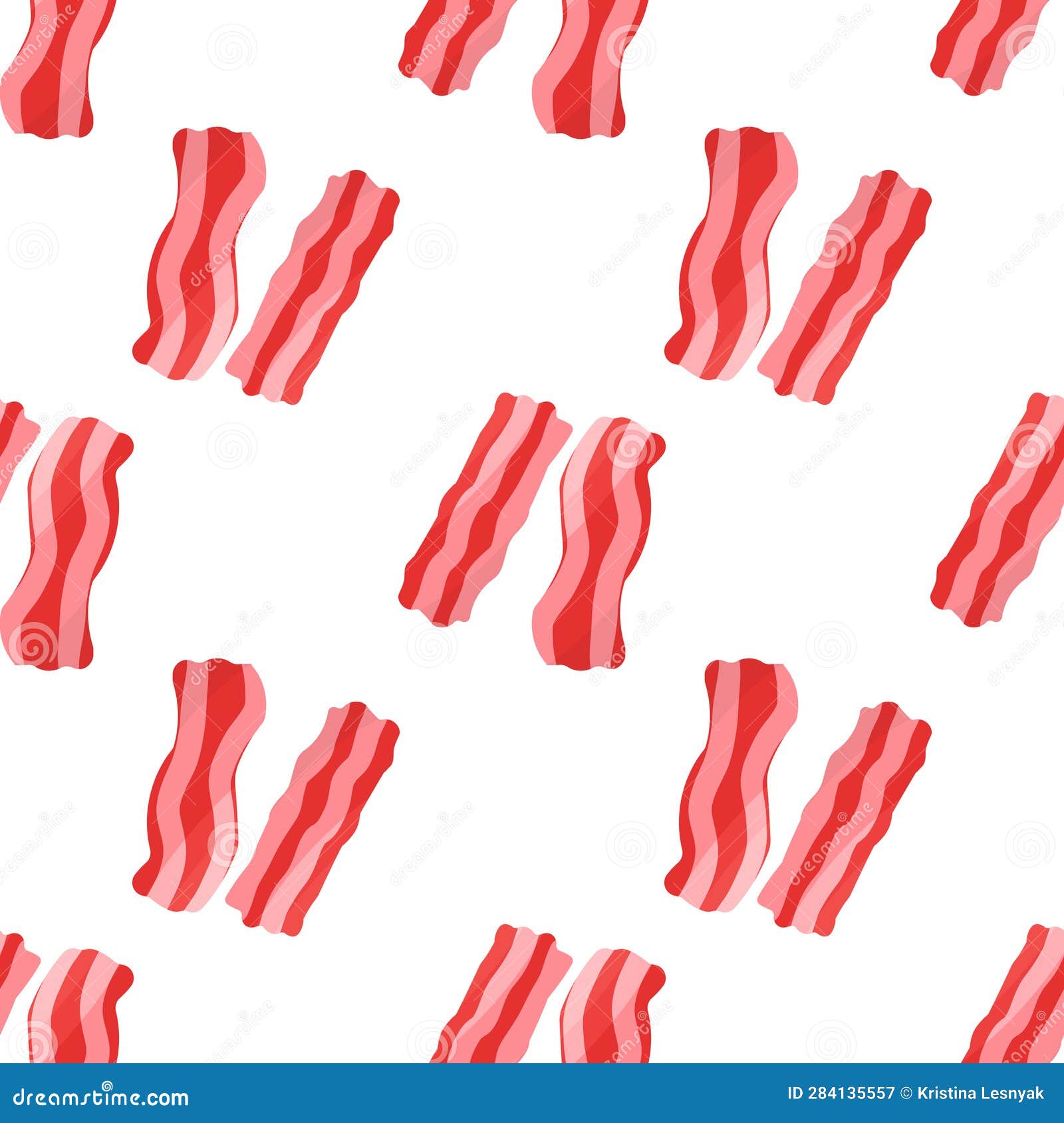 Bacon Slices Fresh Breakfast Background Textile Pattern Stock Vector ...