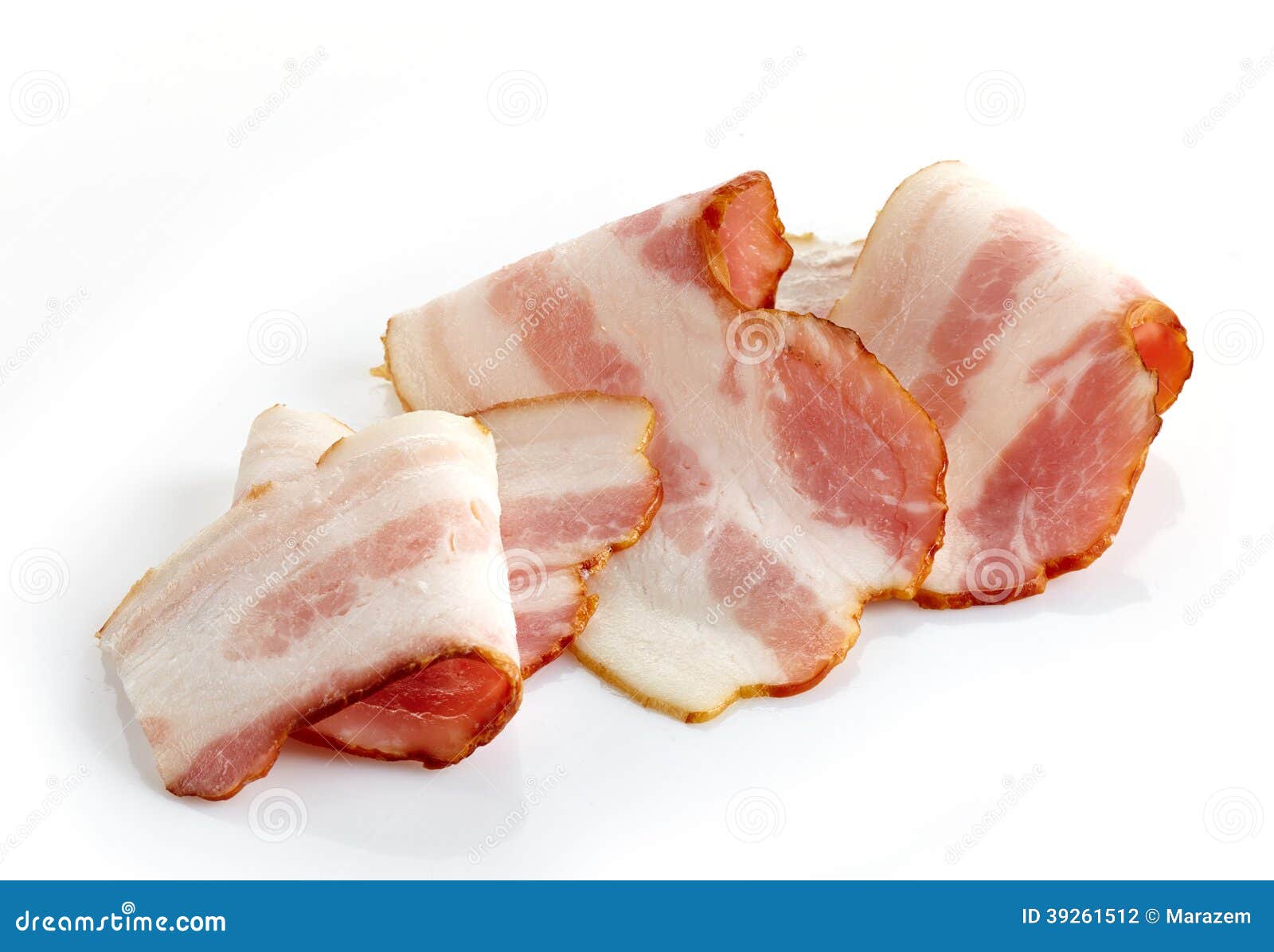 Bacon slices stock photo. Image of calorie, white, ingredient - 39261512