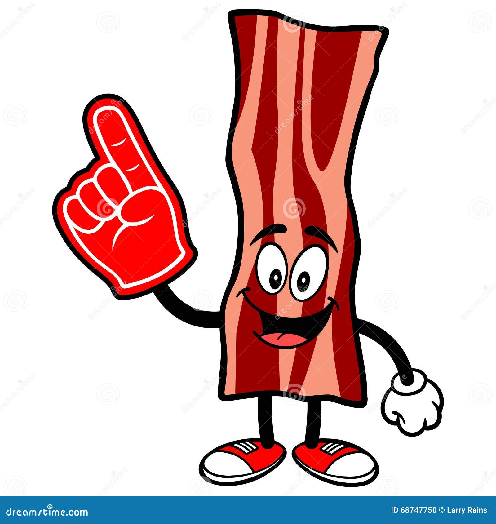 Bacon Strip Running With A Stop Sign Cartoon Vector | CartoonDealer.com ...