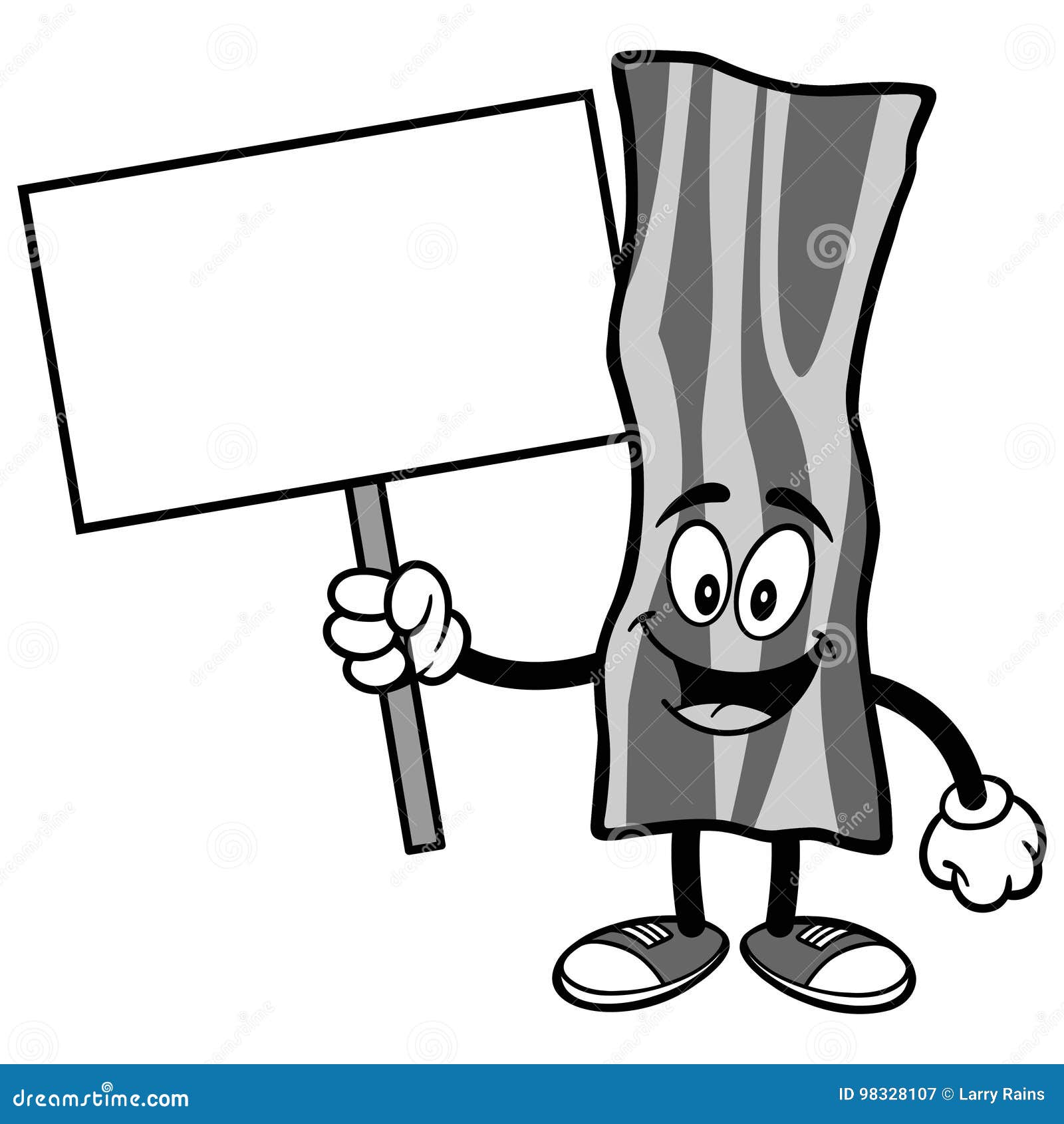 Bacon Strip with Sign Illustration Stock Vector - Illustration of strip ...