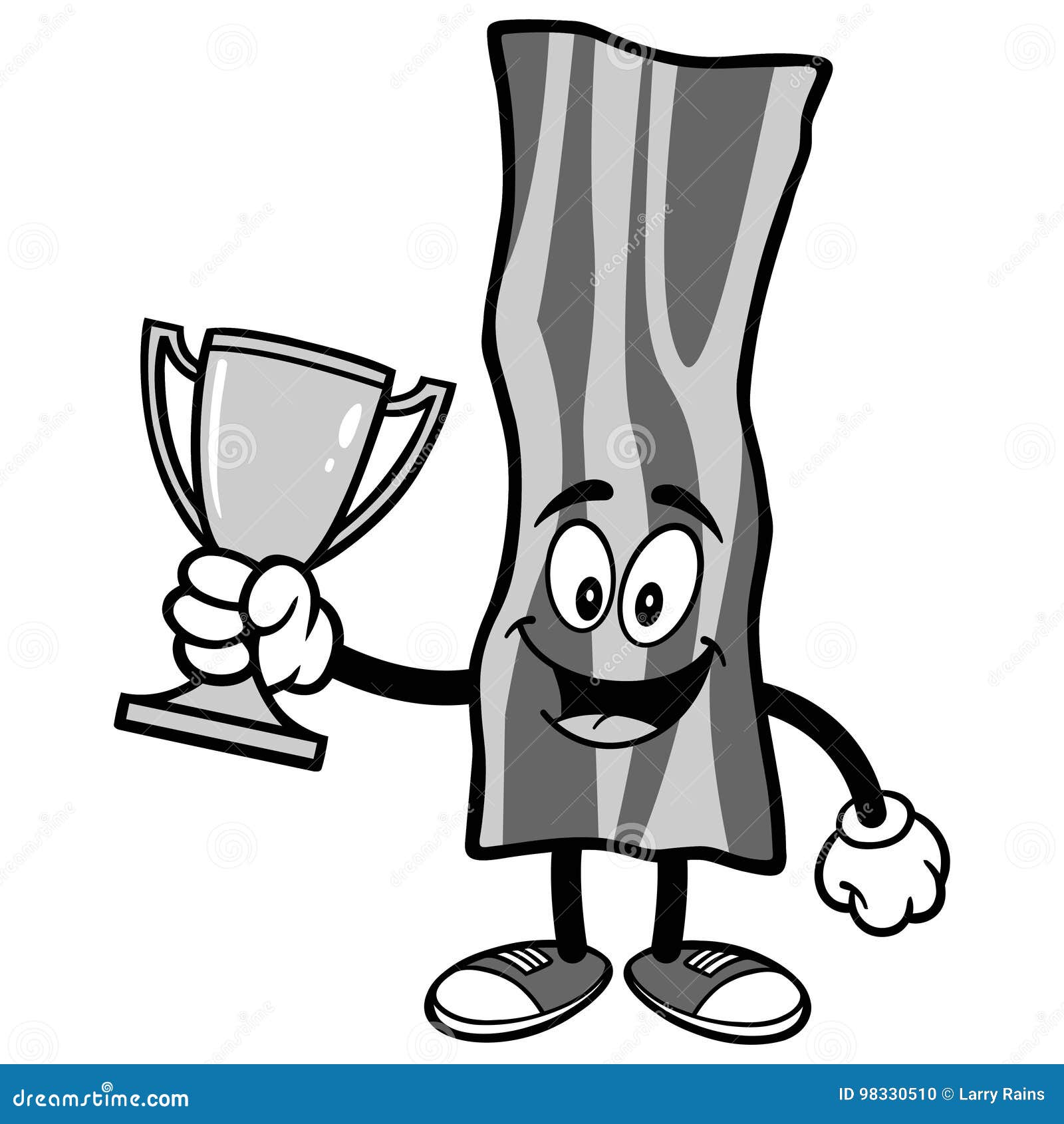 Bacon Strip with Trophy Illustration Stock Vector - Illustration of ...