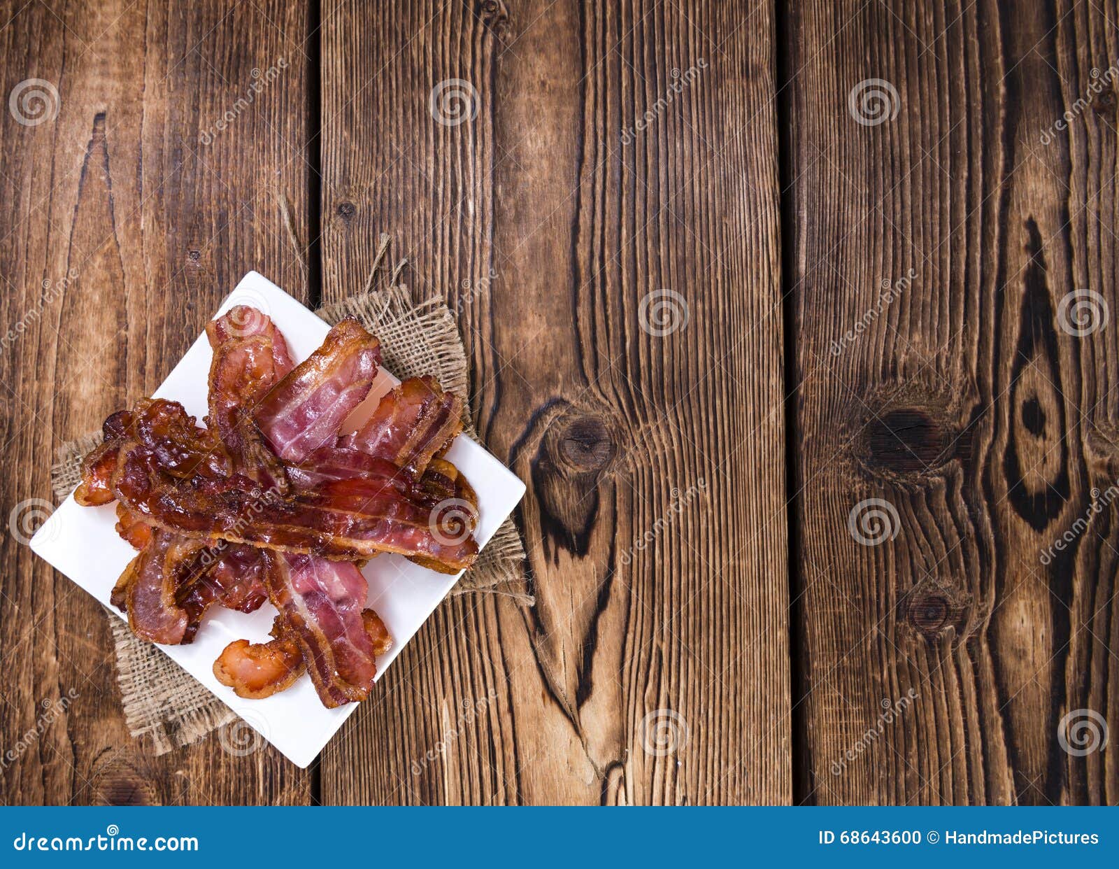 Bacon stripes (fried) stock photo. Image of food, sliced - 68643600