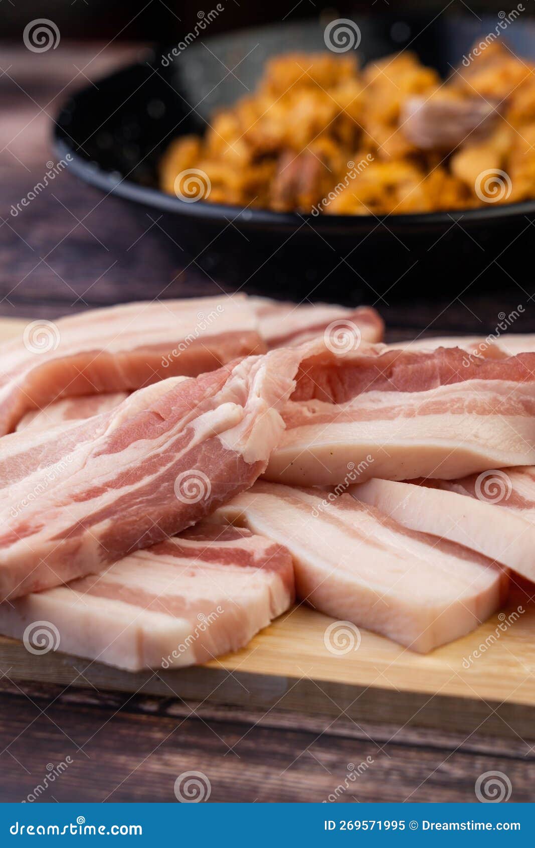Bacon Strips, Leftover and Chopped Up, Sit on a Cutting Board Stock ...