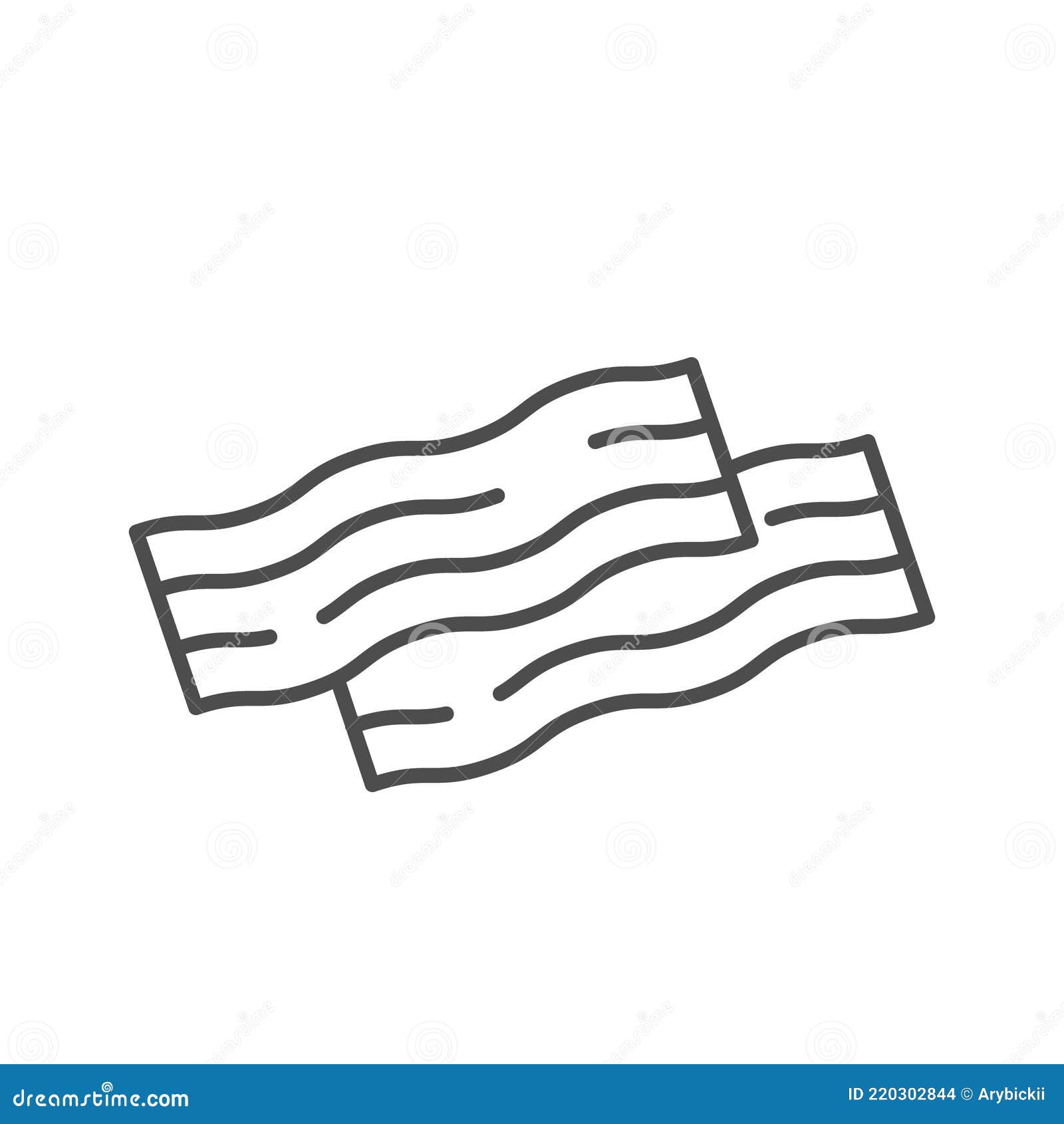 Bacon strips outline icon stock vector. Illustration of delicious ...