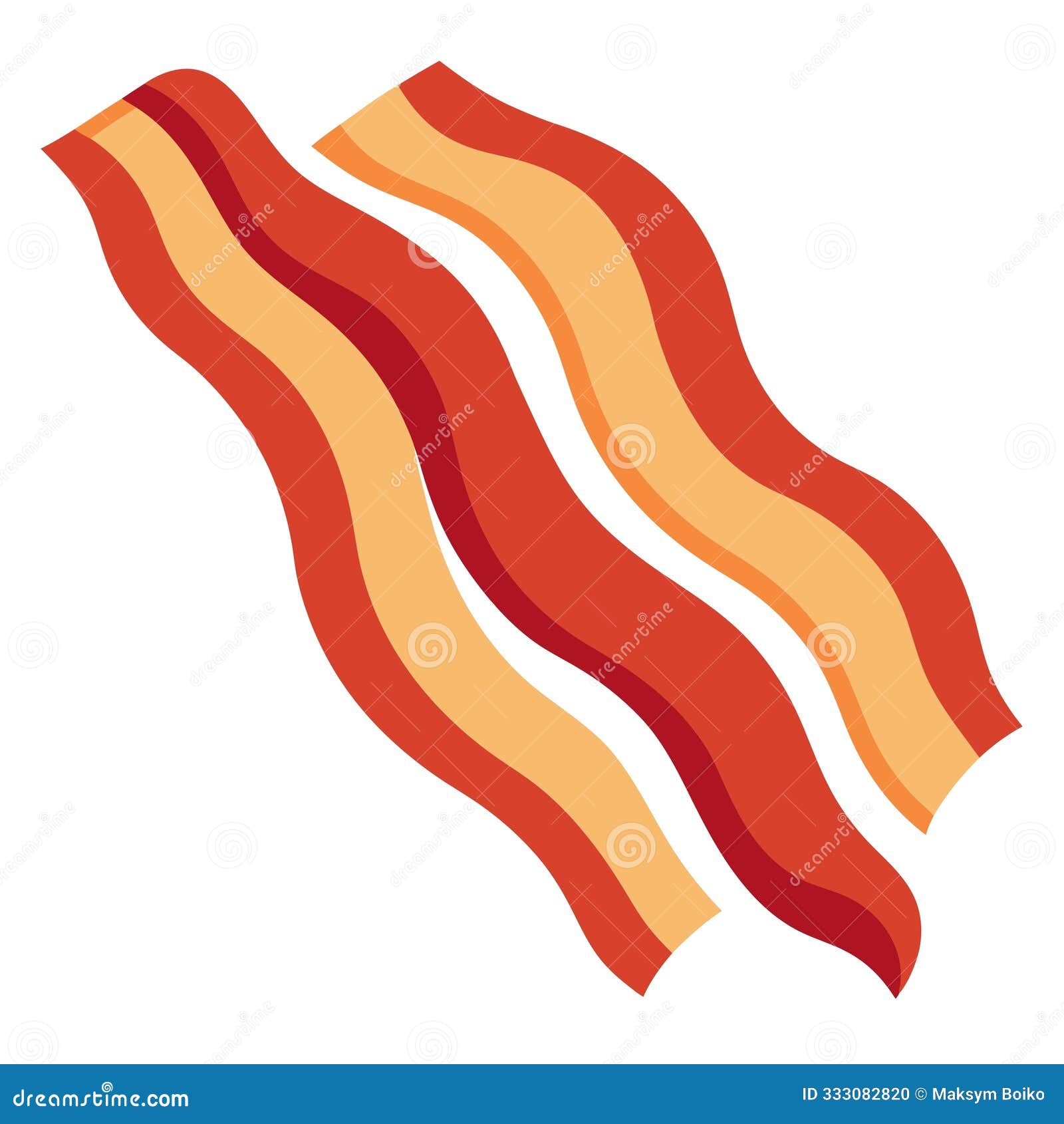 Bacon Strips on Solid White Background, Single Object Stock Vector ...