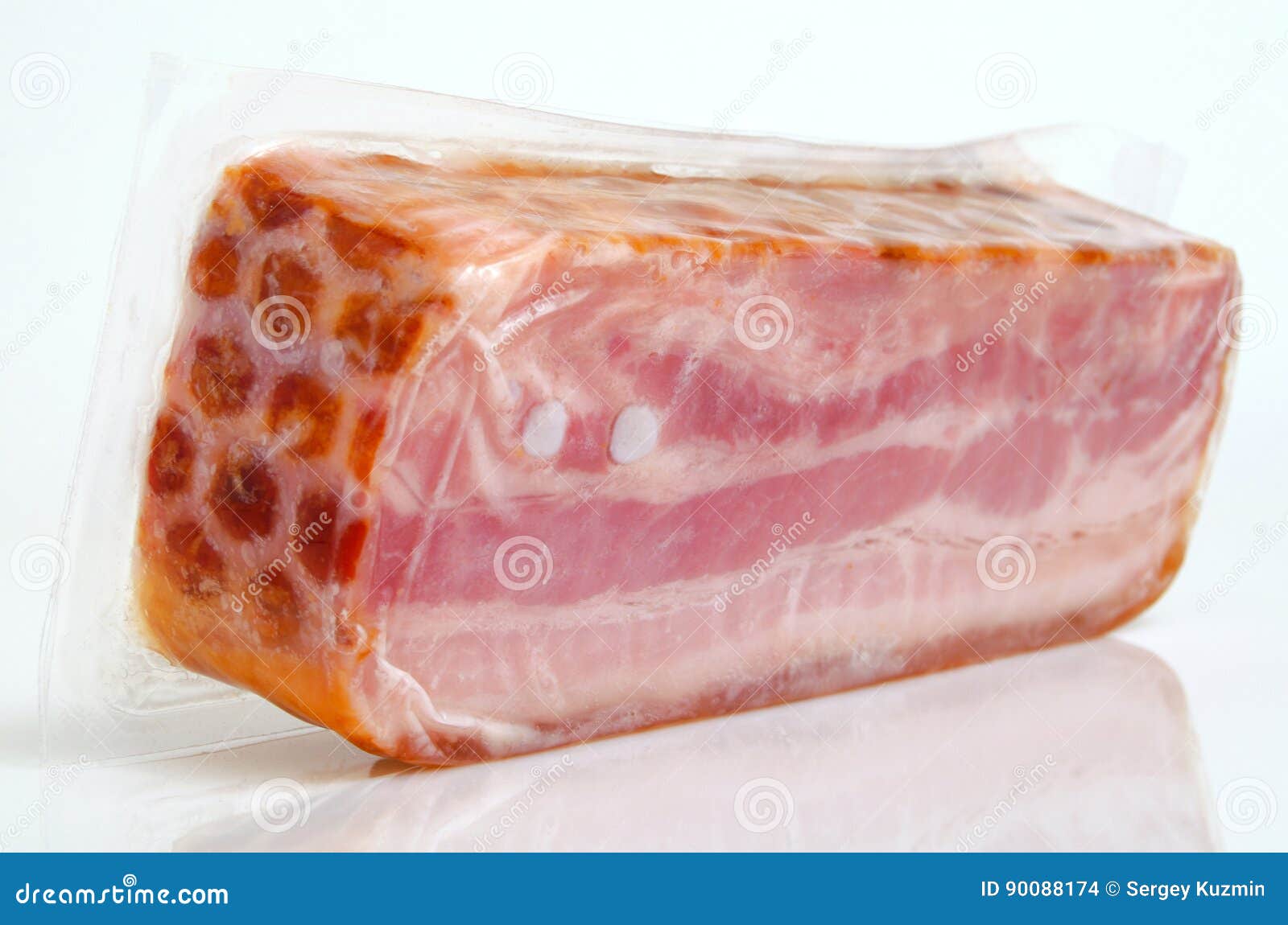 Bacon in vacuum packing. stock photo. Image of amino - 90088174