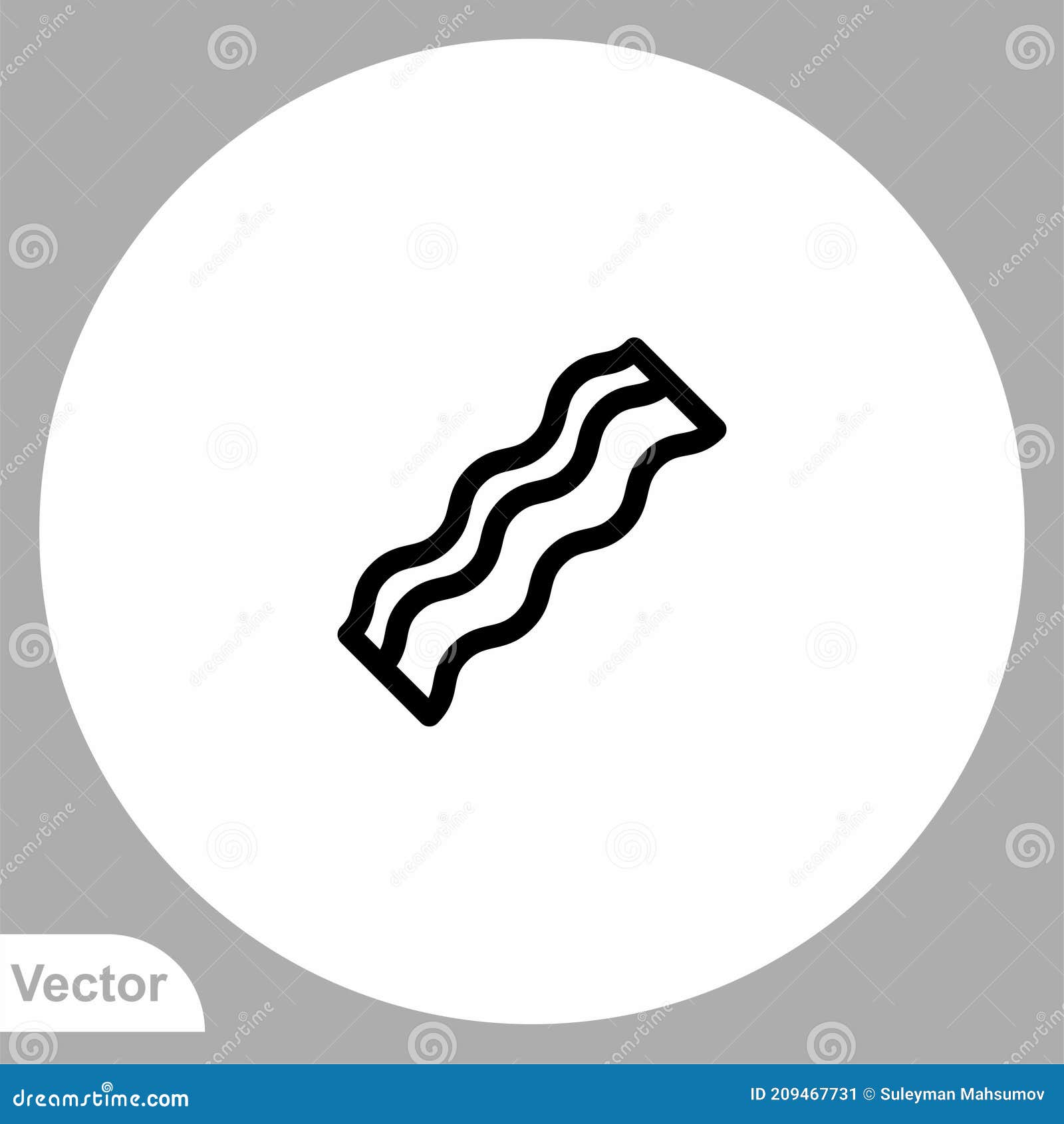 Bacon Vector Icon Sign Symbol Stock Vector - Illustration of flat ...