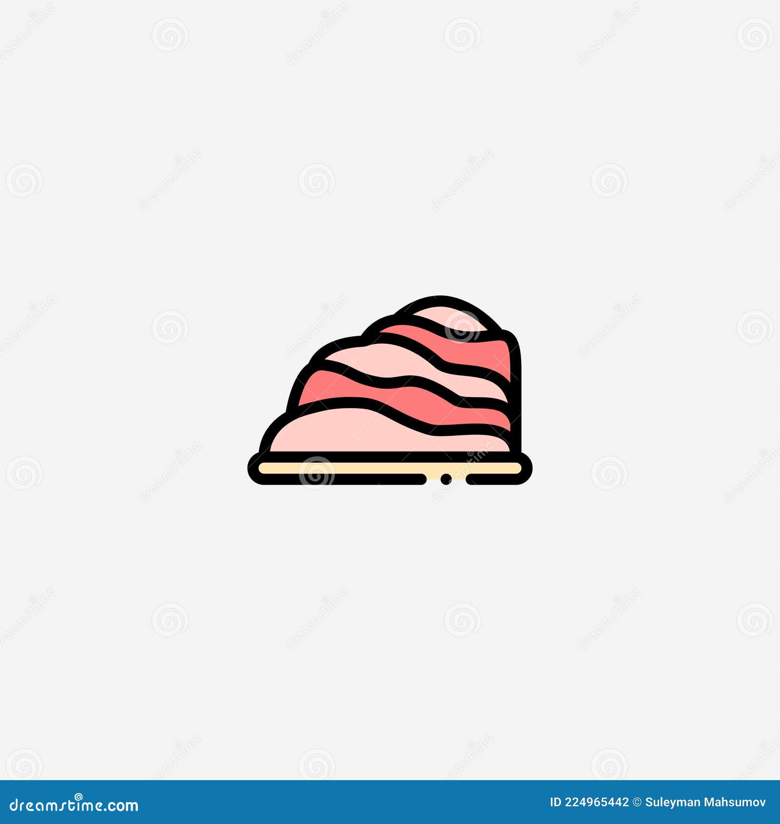 Bacon Vector Icon Sign Symbol Stock Vector - Illustration of crispy ...