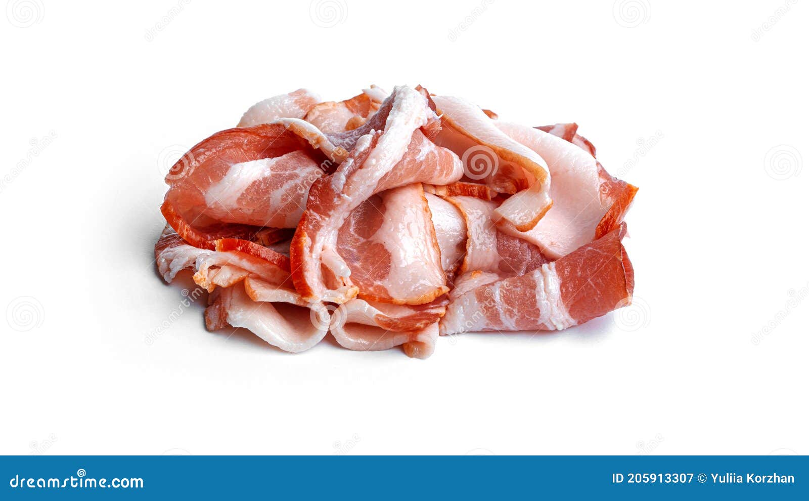 Bacon on a White Background Stock Image - Image of traditional, sliced ...
